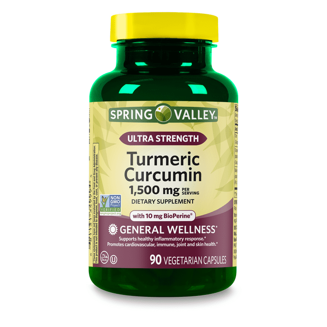 Spring Valley Ultra Strength Turmeric Curcumin General Wellness Dietary ...