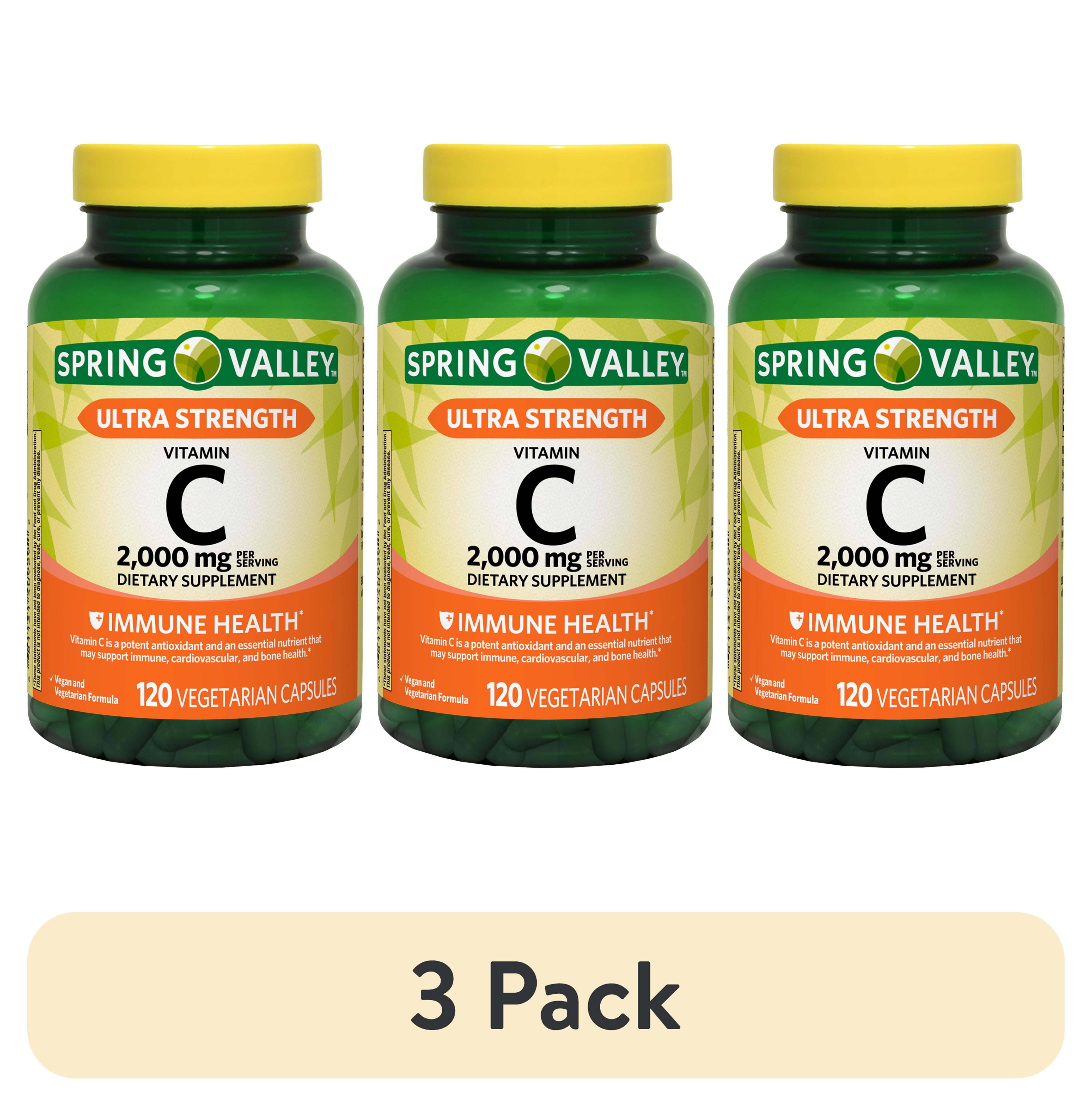 (3 pack) Spring Valley Ultra Strength Vitamin C Capsules Dietary ...