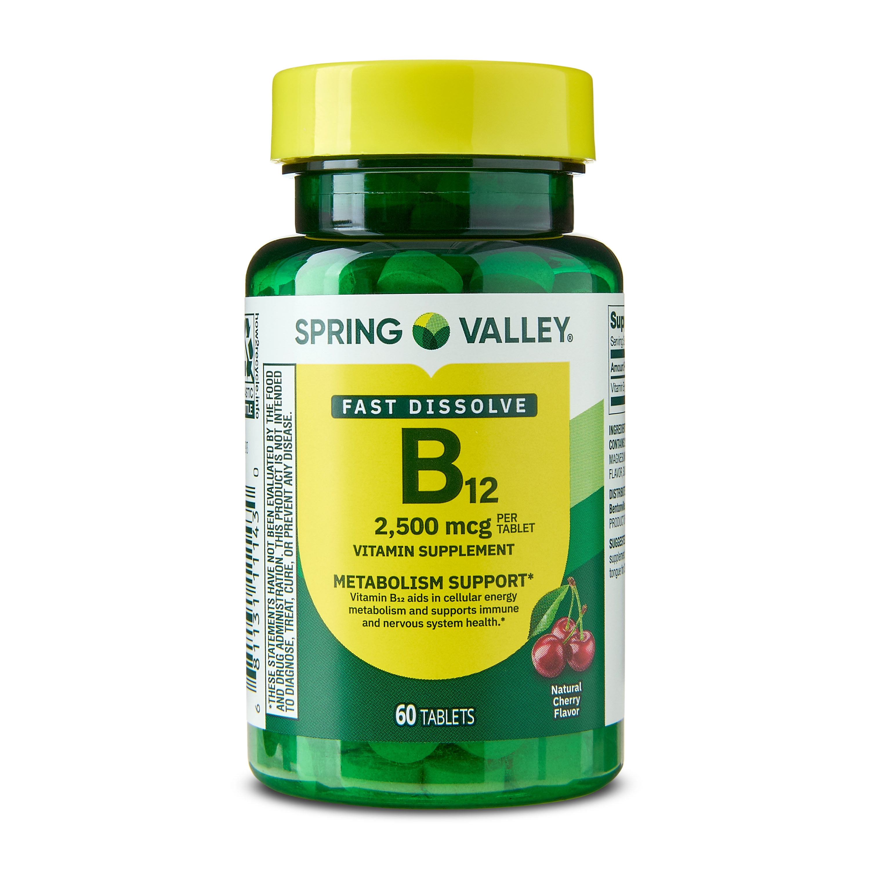 Brandclub - Spring Valley Vitamin B12 Supplement Quick-Dissolve Tablets ...