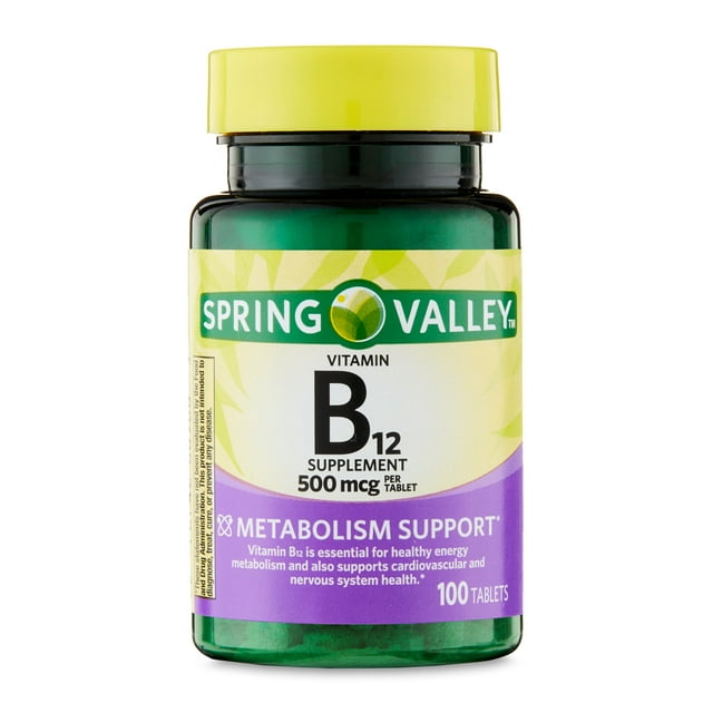 Spring Valley Vitamin B12 Tablets, 500 mcg, 100 Count - Walmart.com