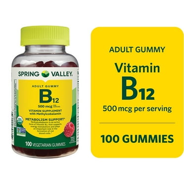 Spring Valley Vitamin B Energy Metabolism Support Gummies, Strawberry ...