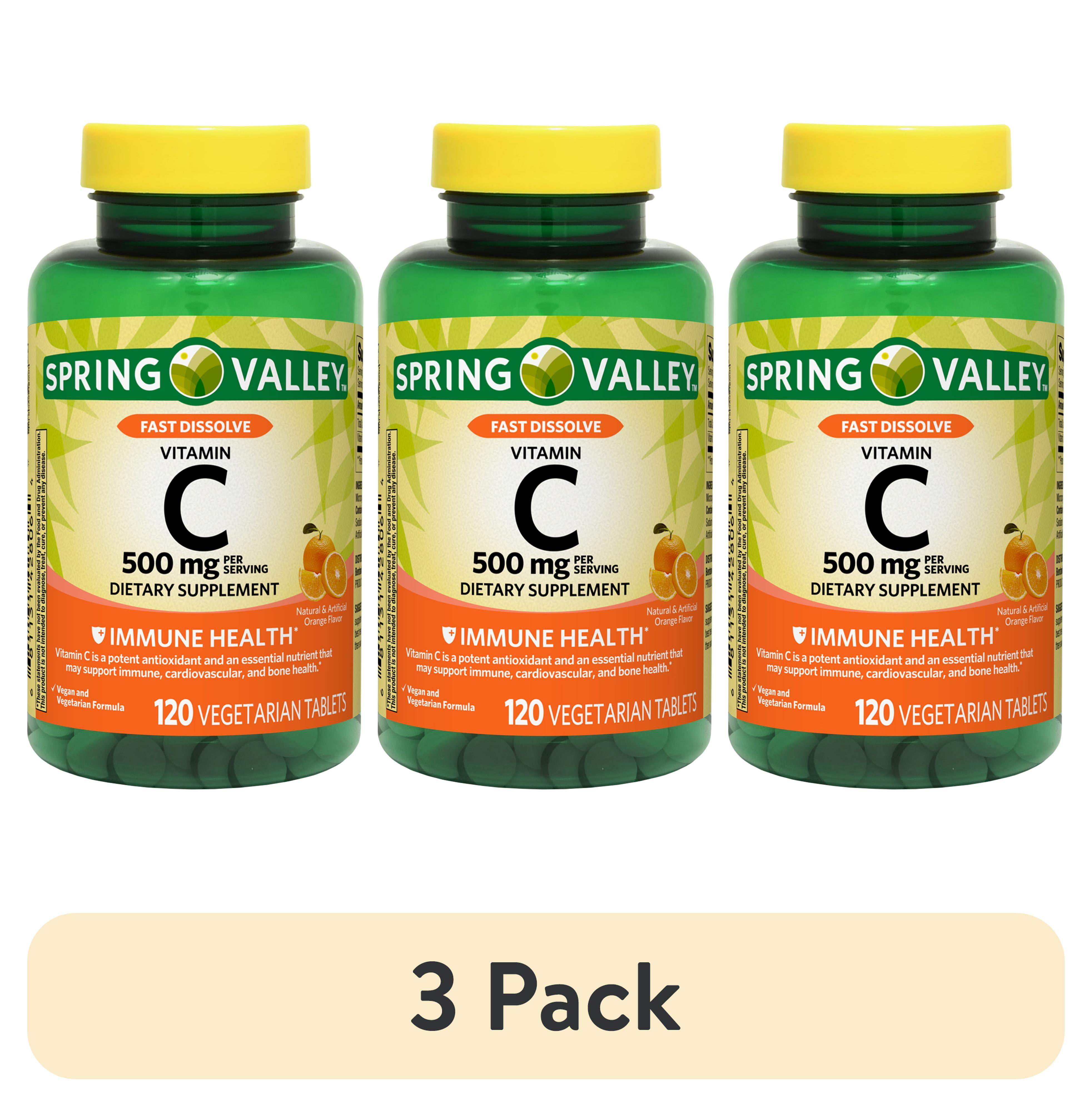 (3 pack) Spring Valley Vitamin C Fast Dissolve Tablets Dietary ...