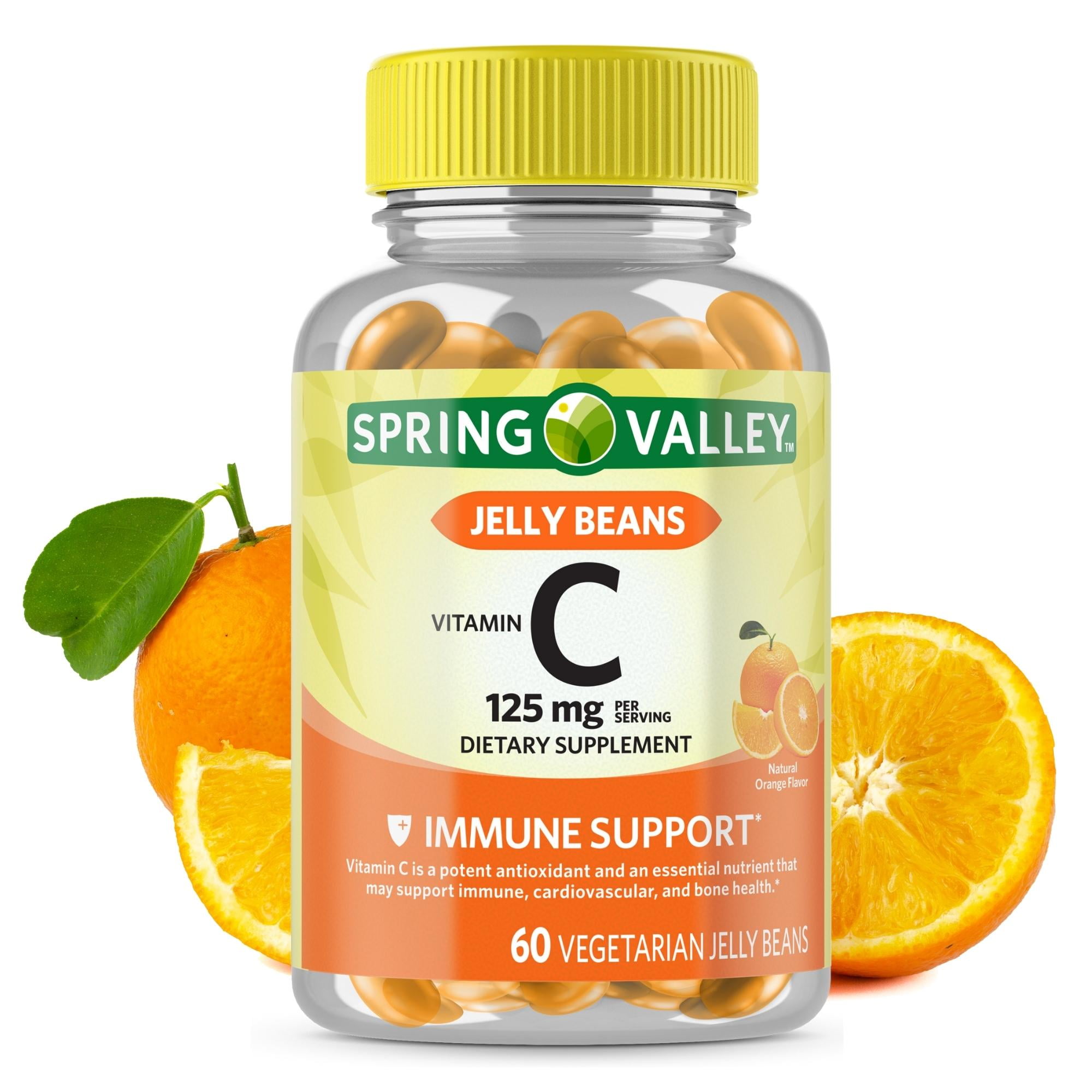 Spring Valley Vitamin C Jelly Beans, 60ct, 125mg, Vegetarian Jelly ...
