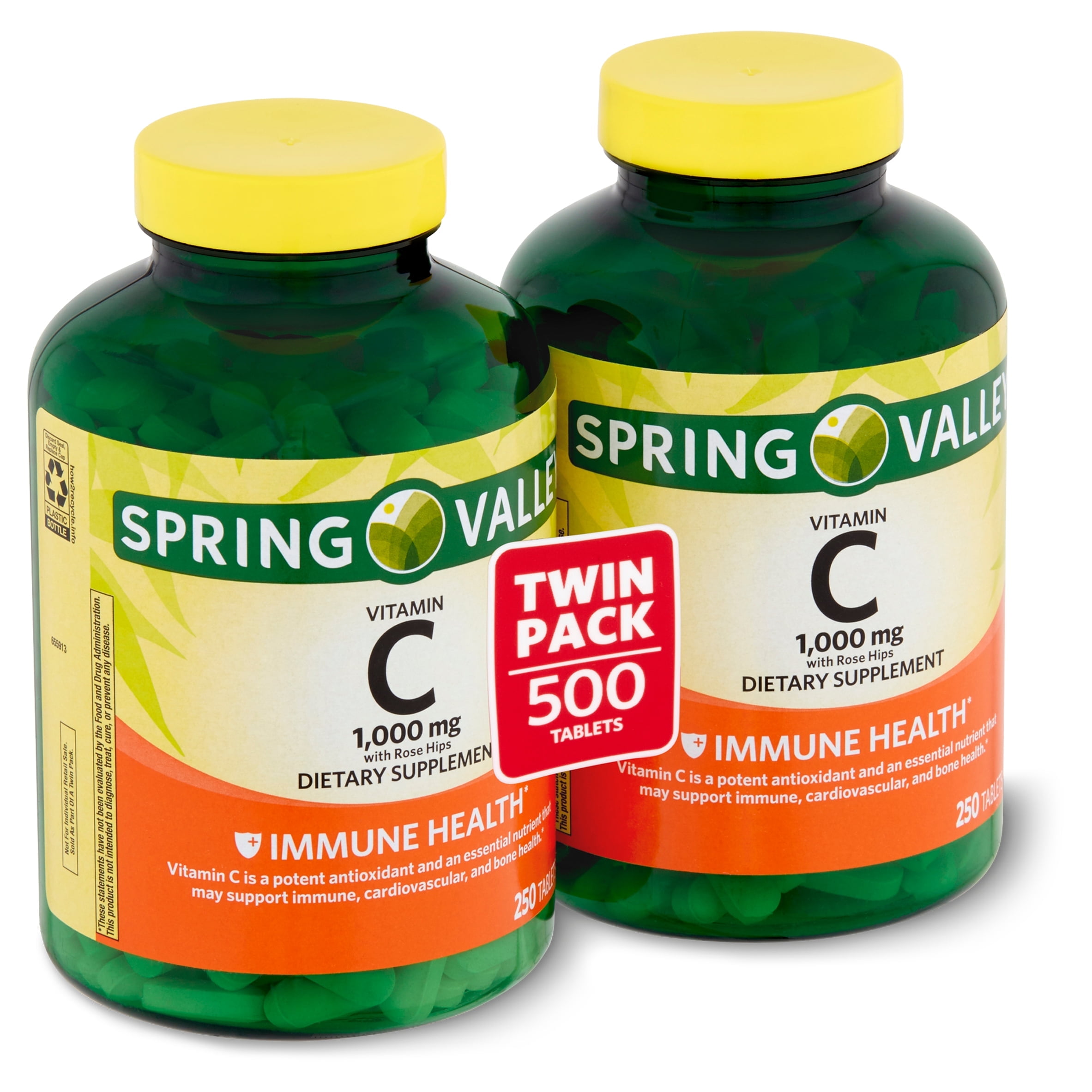 Spring Valley Vitamin C with Rose Hips Dietary Supplement Twin Pack, 1 ...