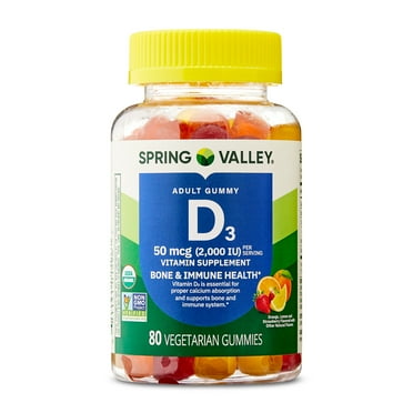 Spring Valley Vitamin D3 Softgels, 5000 IU, 100 Count - Walmart.com