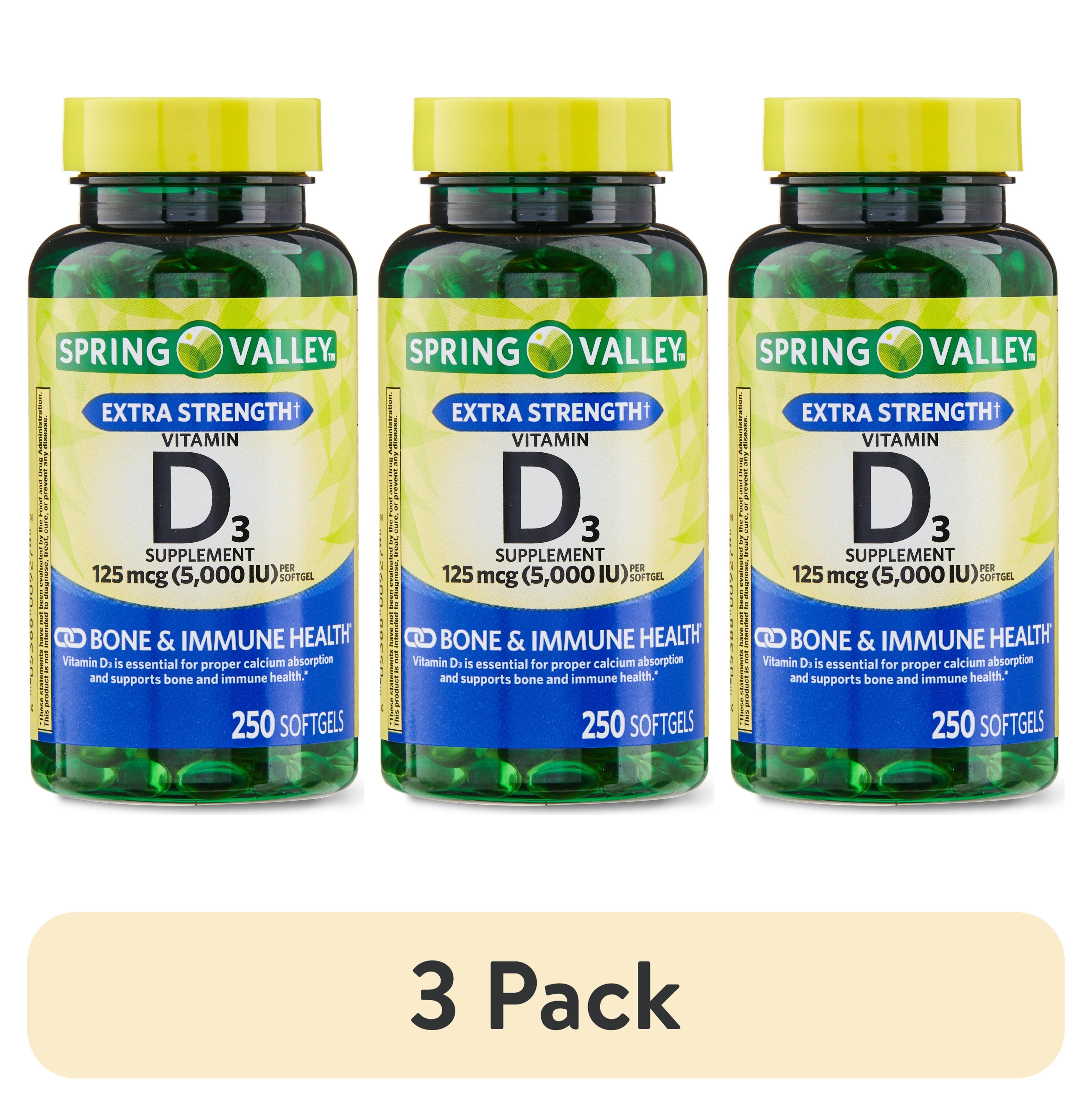 Customer reviews for (3 pack) Spring Valley Vitamin D3 Softgels, 125 ...