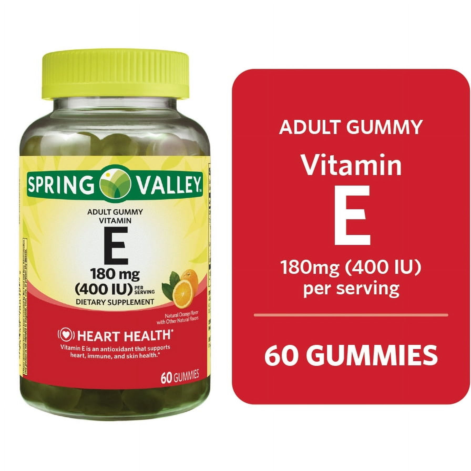 Spring Valley Vitamin E Dietary Supplement Gummies for Heart Health ...