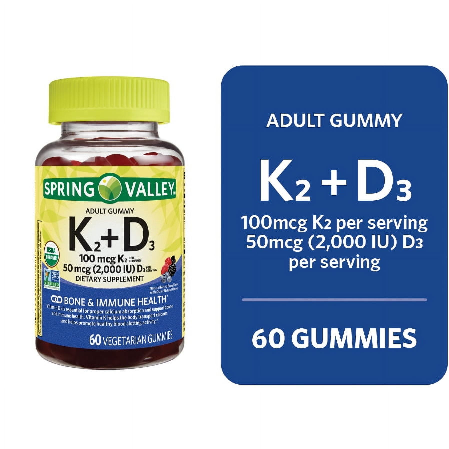Brandclub - Spring Valley Vitamin K2 + Vitamin D3 Vegetarian Gummies ...
