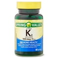 Spring Valley Vitamin K2 Supplement, Soft Gel Capsules, 100 Mcg, 60 ...