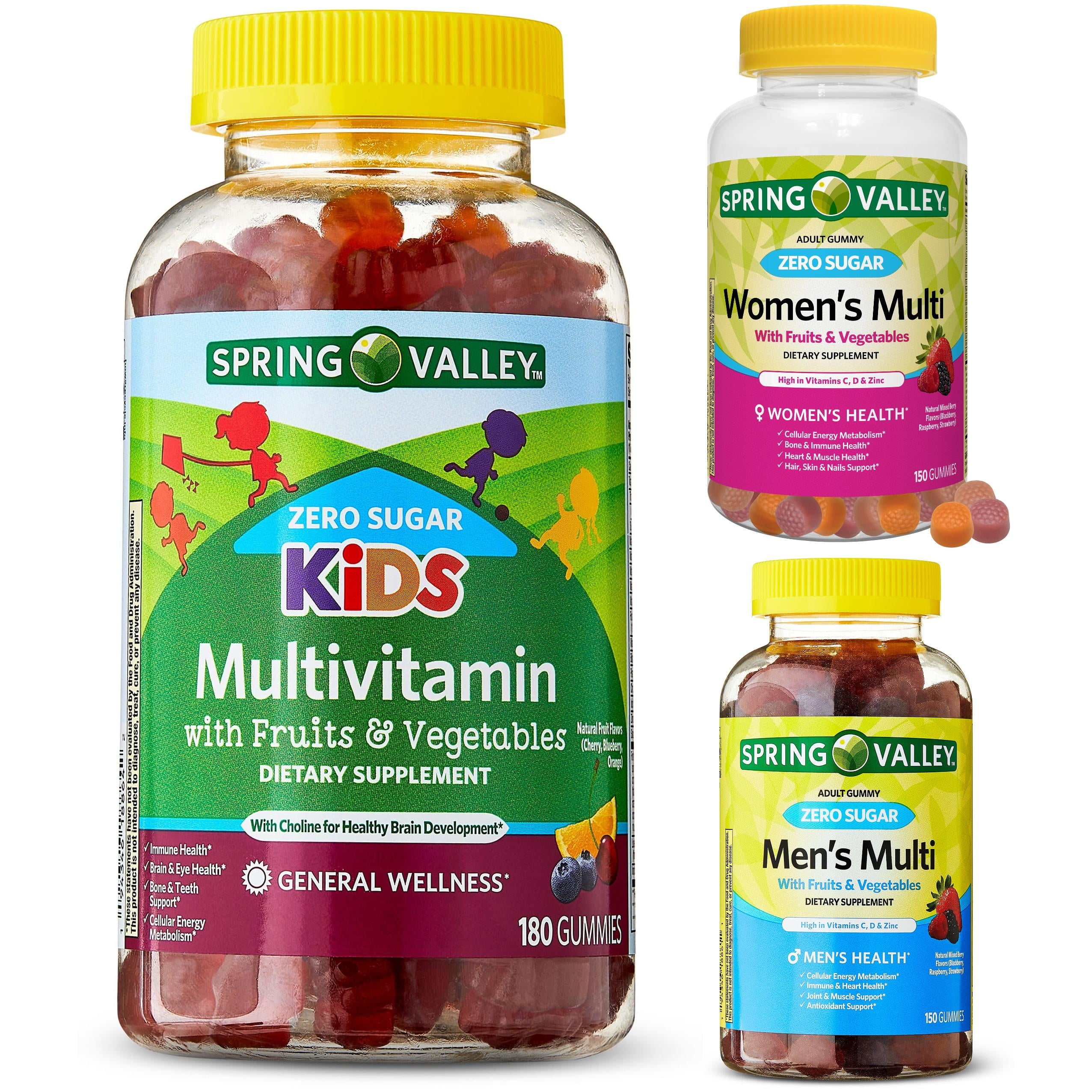 Spring Valley Whole Family Health Bundle - (Zero Sugar Women's Multi ...
