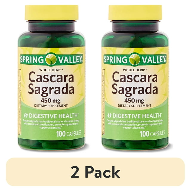 (2 pack) Spring Valley Whole Herb Cascara Sagrada Digestive Health ...