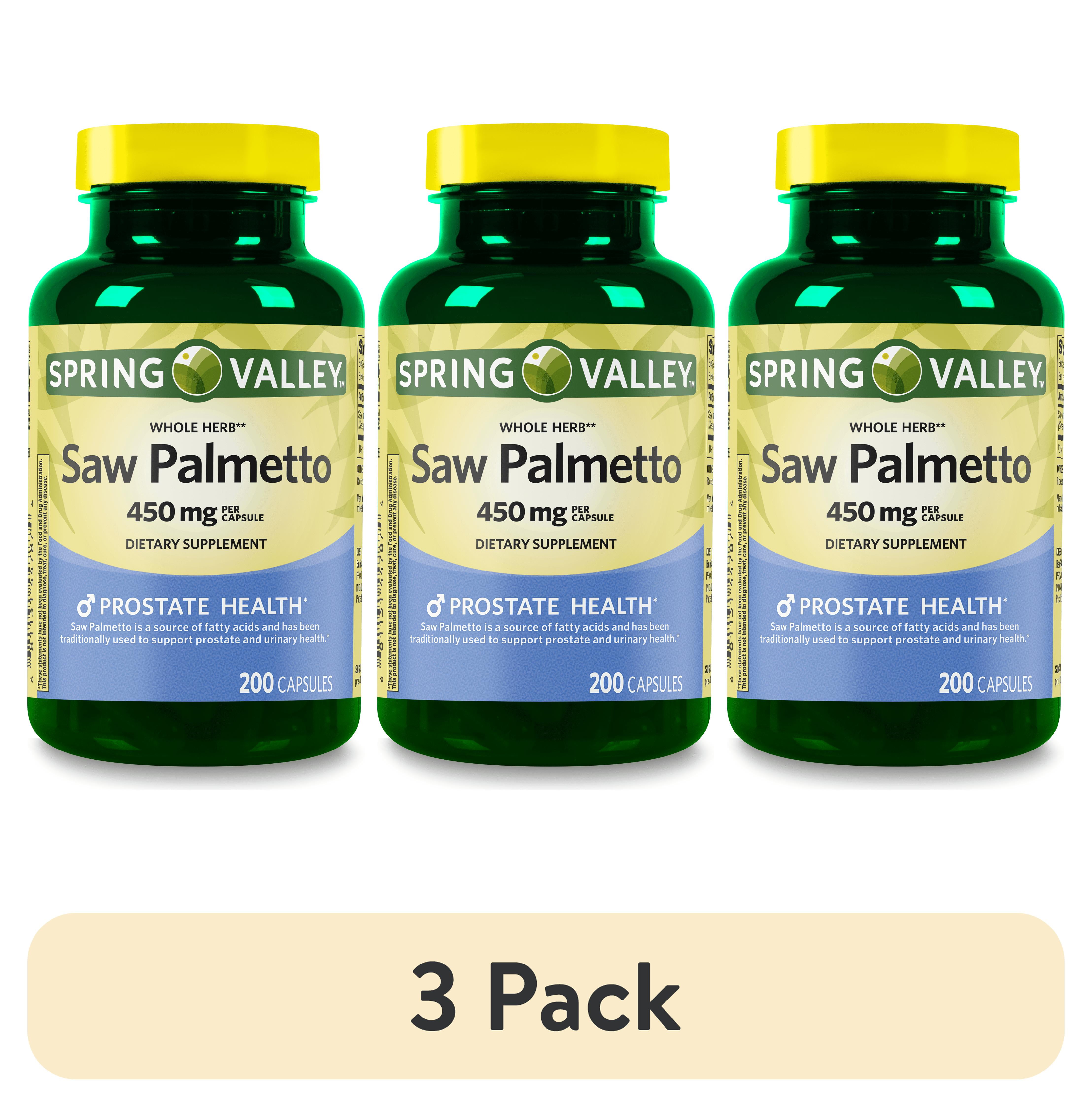 (3 pack) Spring Valley Whole Herb Saw Palmetto Prostate Health Dietary ...