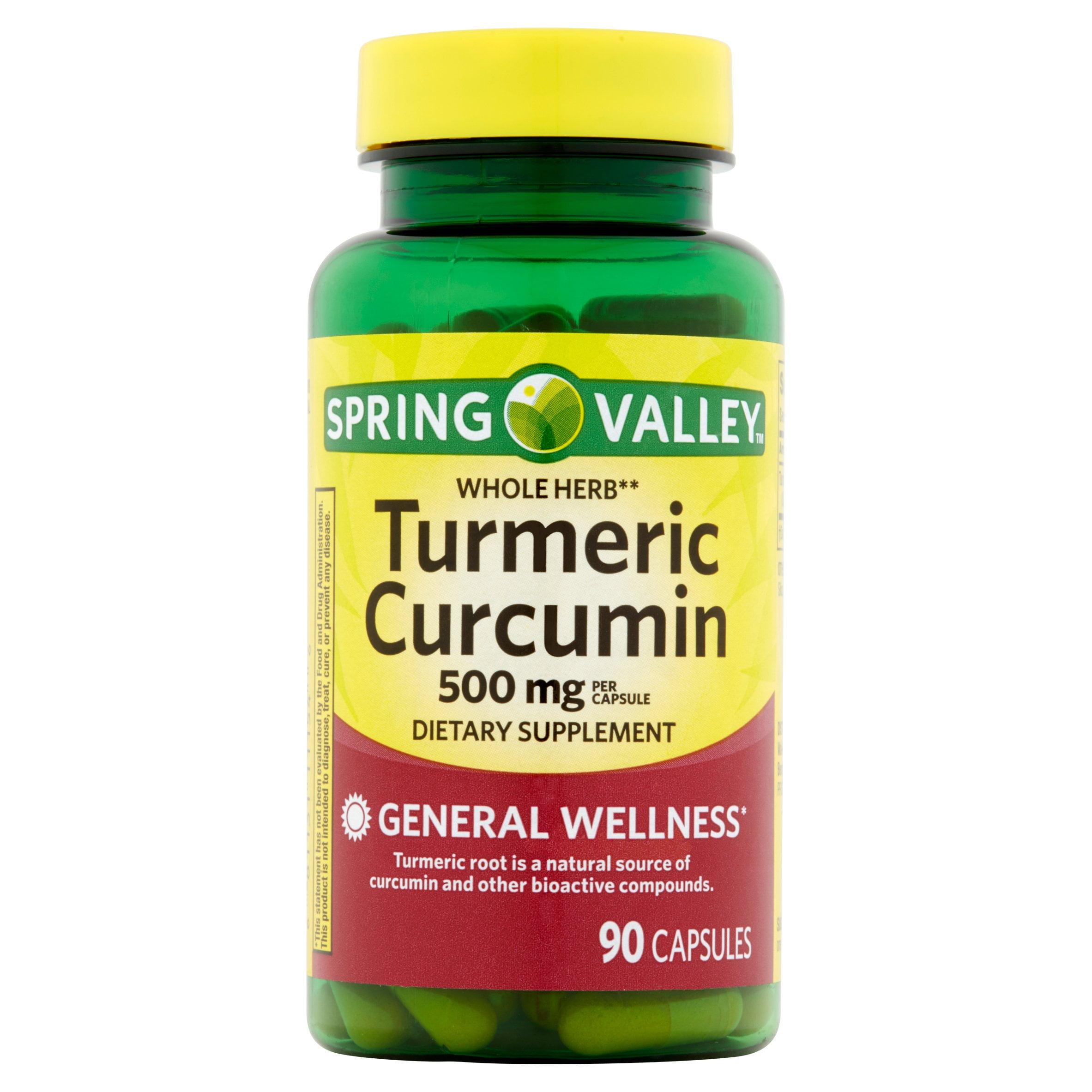 Spring Valley Whole Herb Turmeric Curcumin Capsules, 500 mg, 90 Ct ...