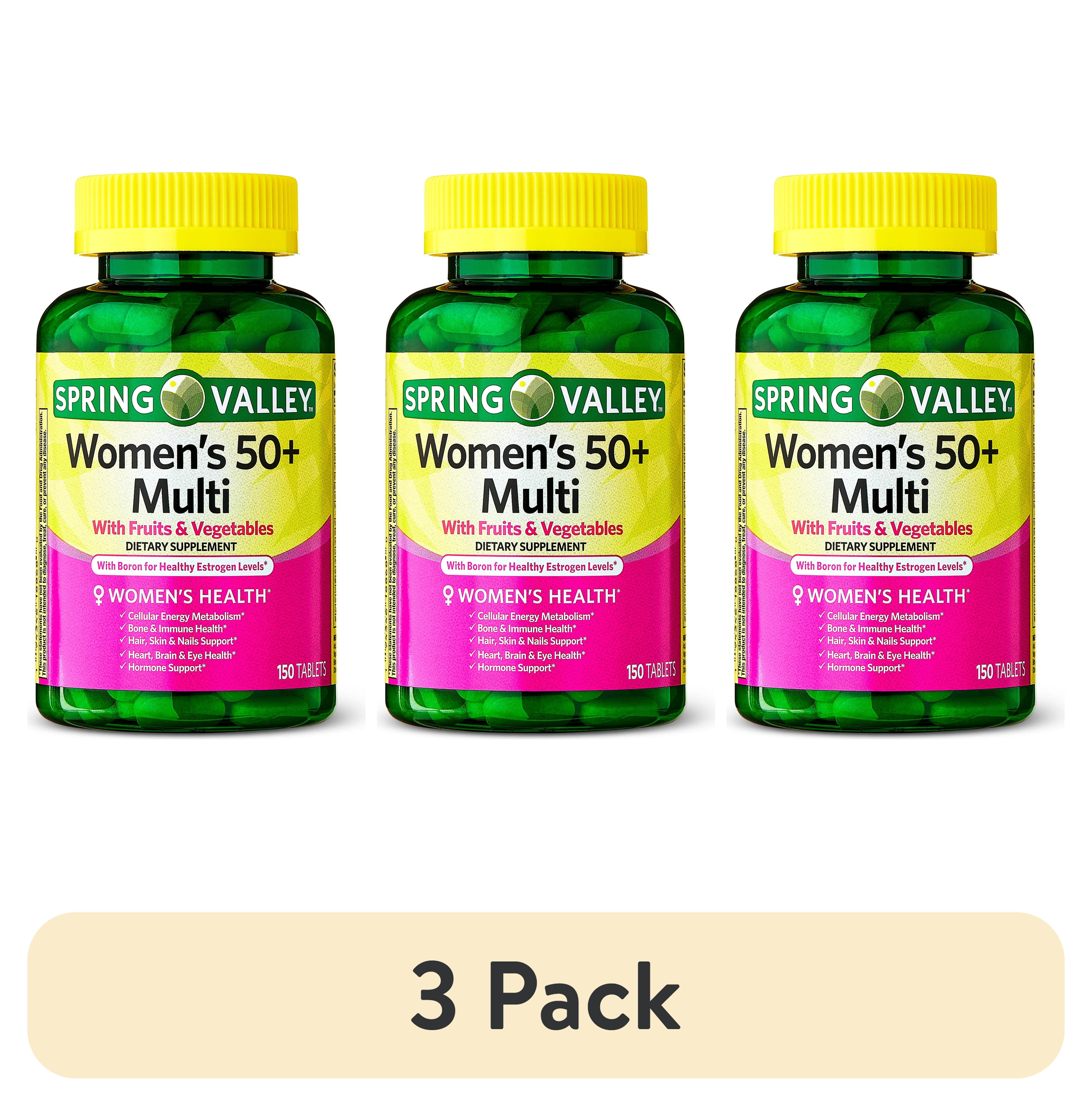 (3 pack) Spring Valley Women's 50+ Multi Tablets, 150 Count - Walmart.com