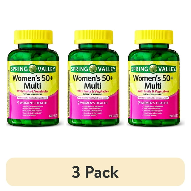 (3 pack) Spring Valley Women's 50+ Multi Tablets, 150 Count - Walmart.com