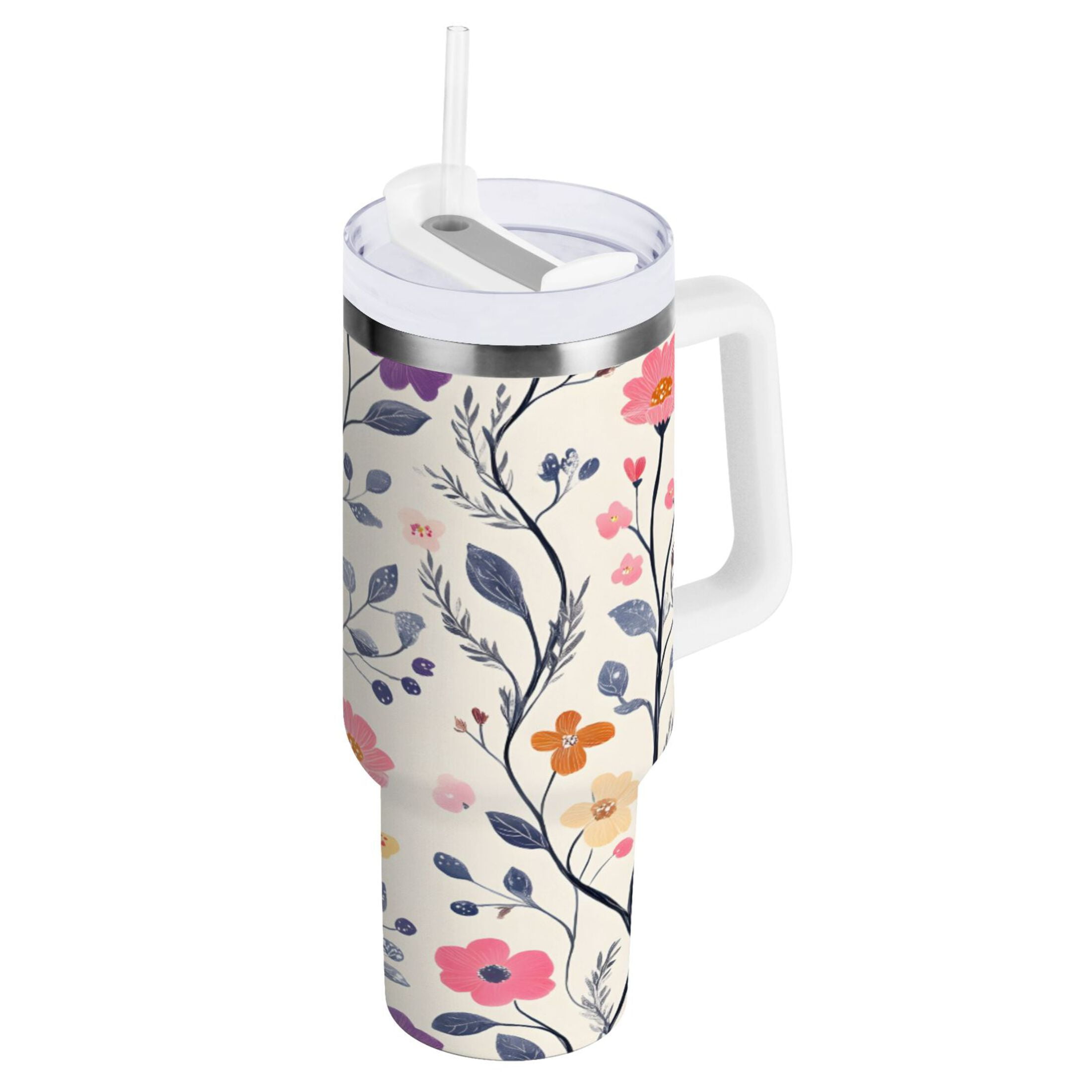 Spring Vibrant Flowers Water Bottles 30oz Insulated Tumblers Double ...