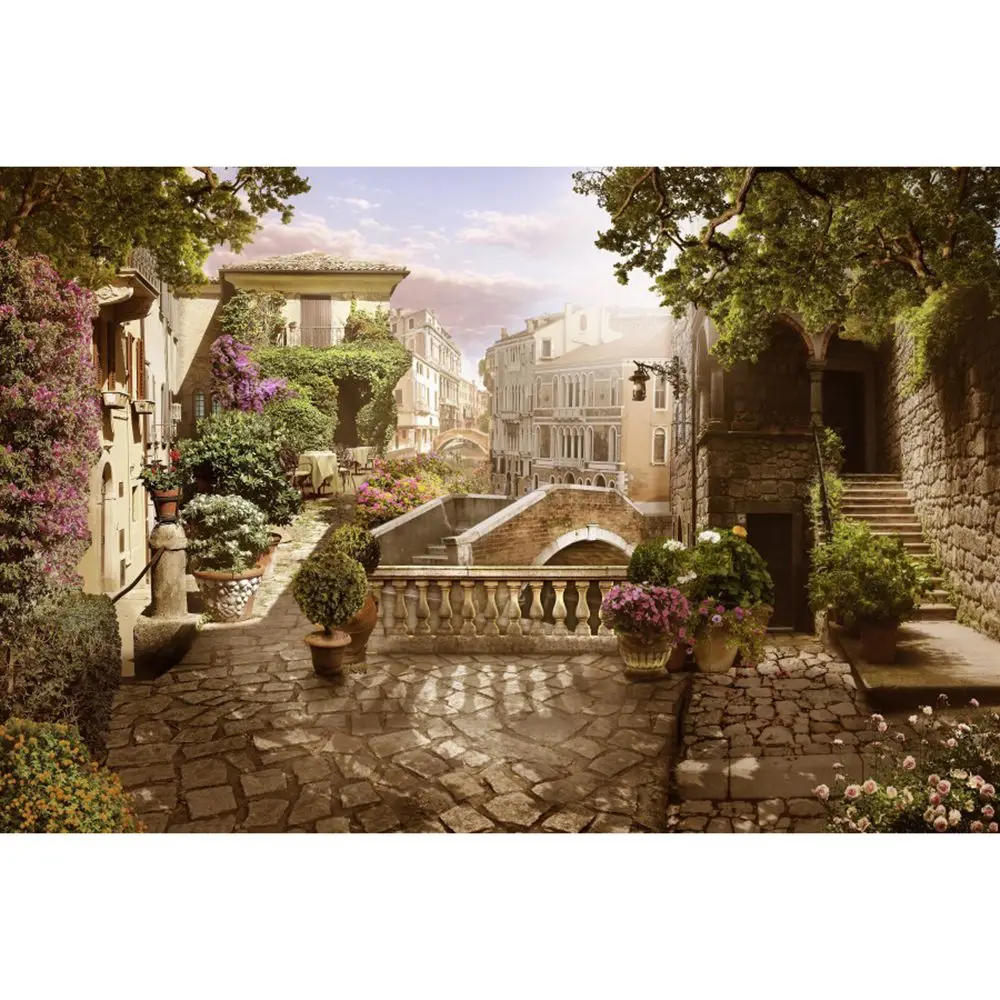 Spring Village Rural Town Backdrops Photography Floral Park Gard ...