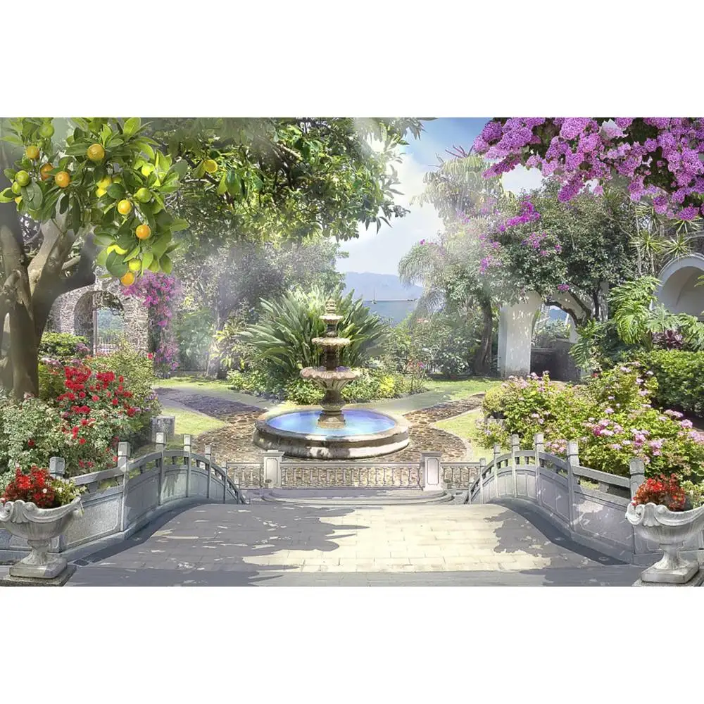 Spring Village Rural Town Backdrops Photography Floral Park Gard ...