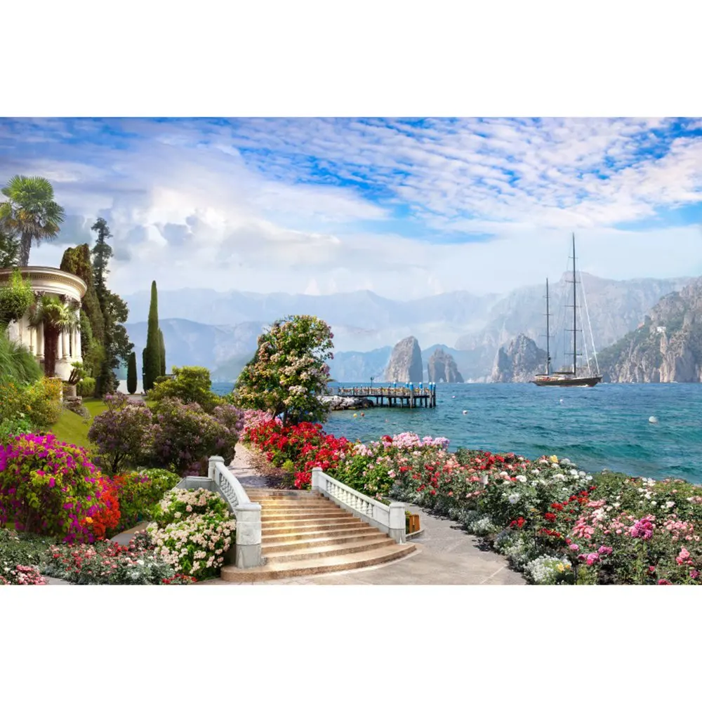 Spring Village Rural Town Backdrops Photography Floral Park Gard ...