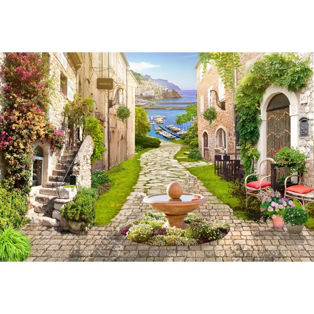 Spring Village Rural Town Backdrops Photography Floral Park Gard ...