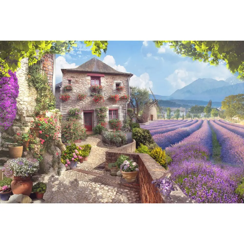 Spring Village Rural Town Backdrops Photography Floral Park Gard ...
