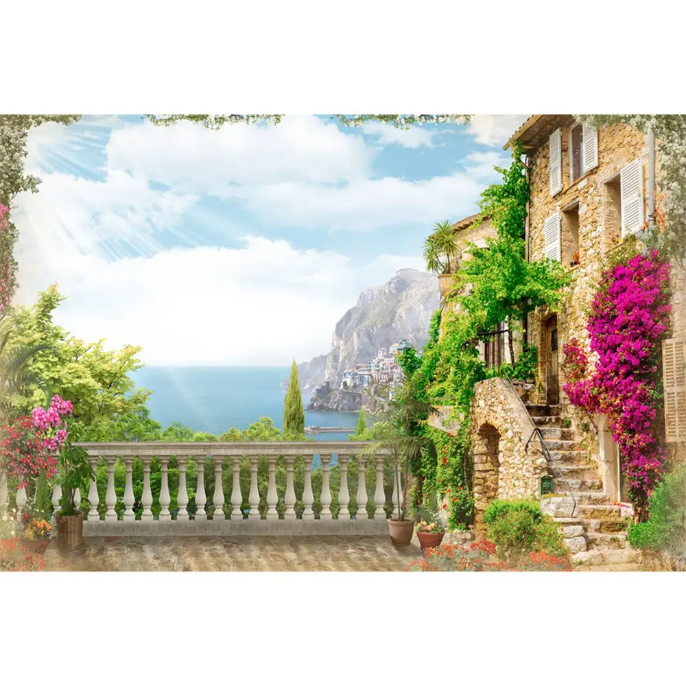 Spring Village Rural Town Backdrops Photography Floral Park Gard ...