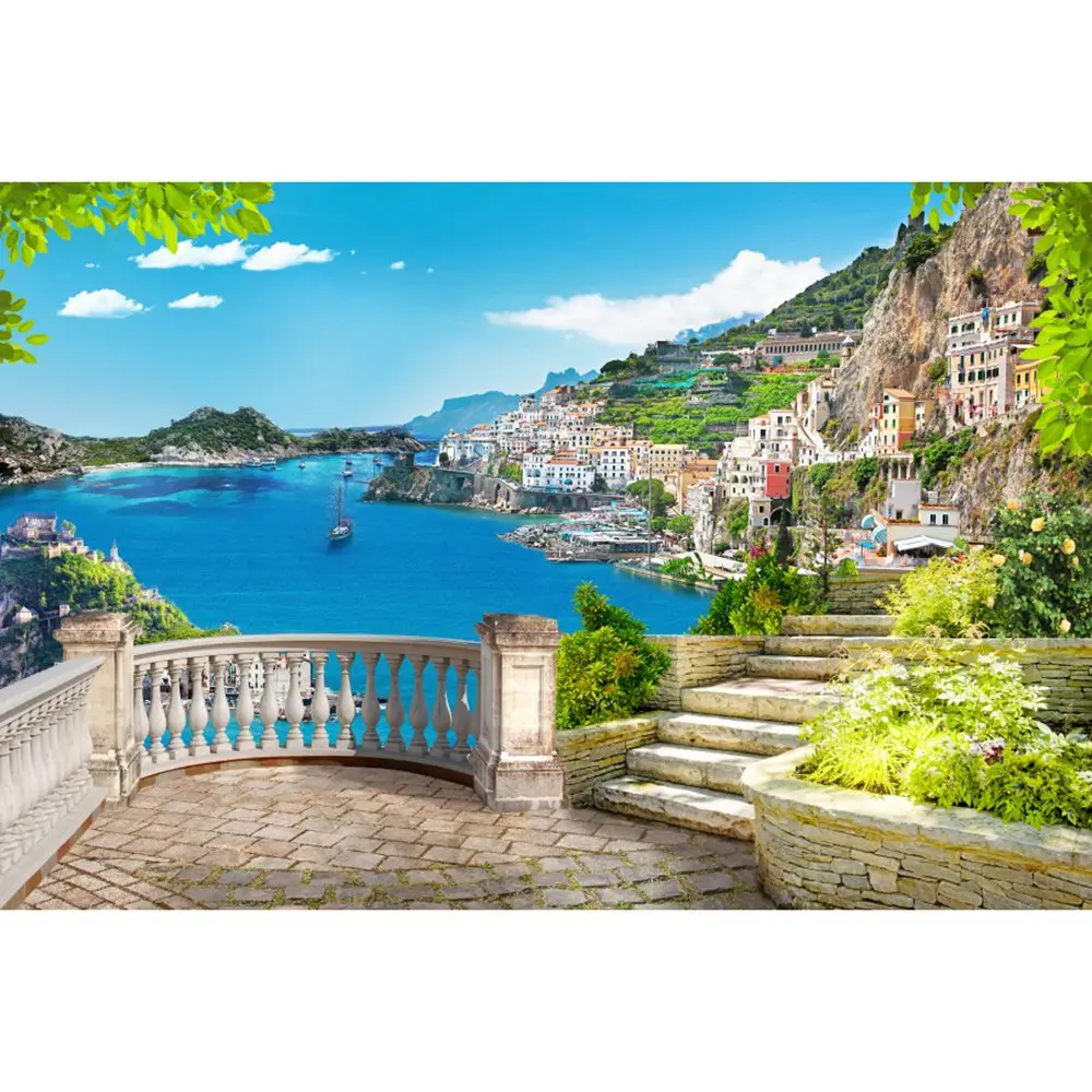 Spring Village Rural Town Backdrops Photography Floral Park Gard ...