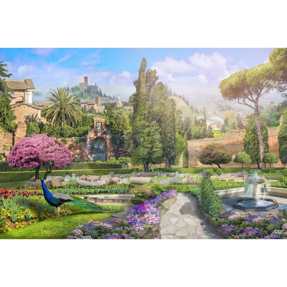 Spring Village Rural Town Backdrops Photography Floral Park Gard ...