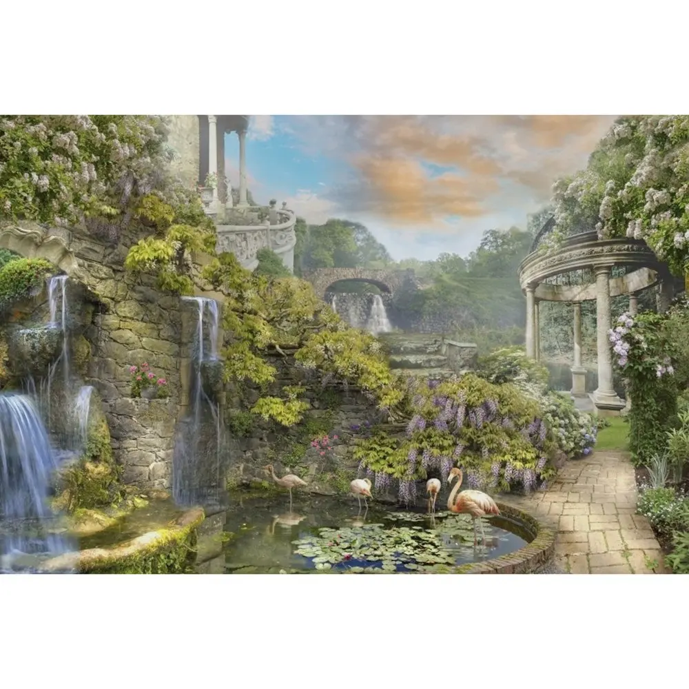 Spring Village Rural Town Backdrops Photography Floral Park Gard ...