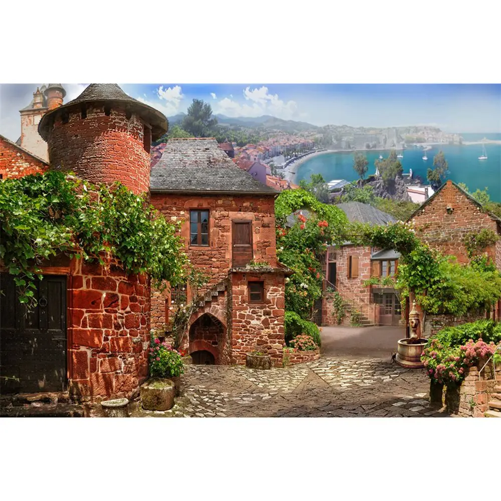 Spring Village Rural Town Backdrops Photography Floral Park Gard ...