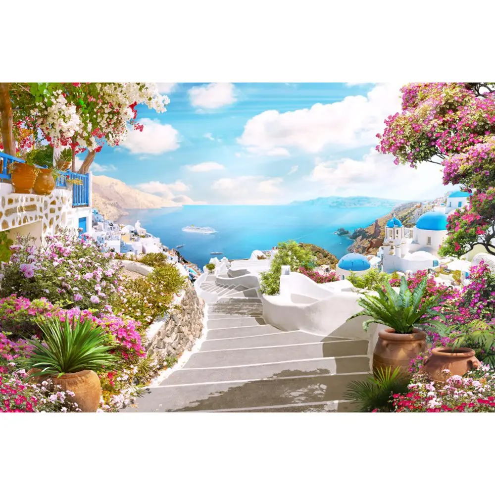 Spring Village Rural Town Backdrops Photography Floral Park Gard ...