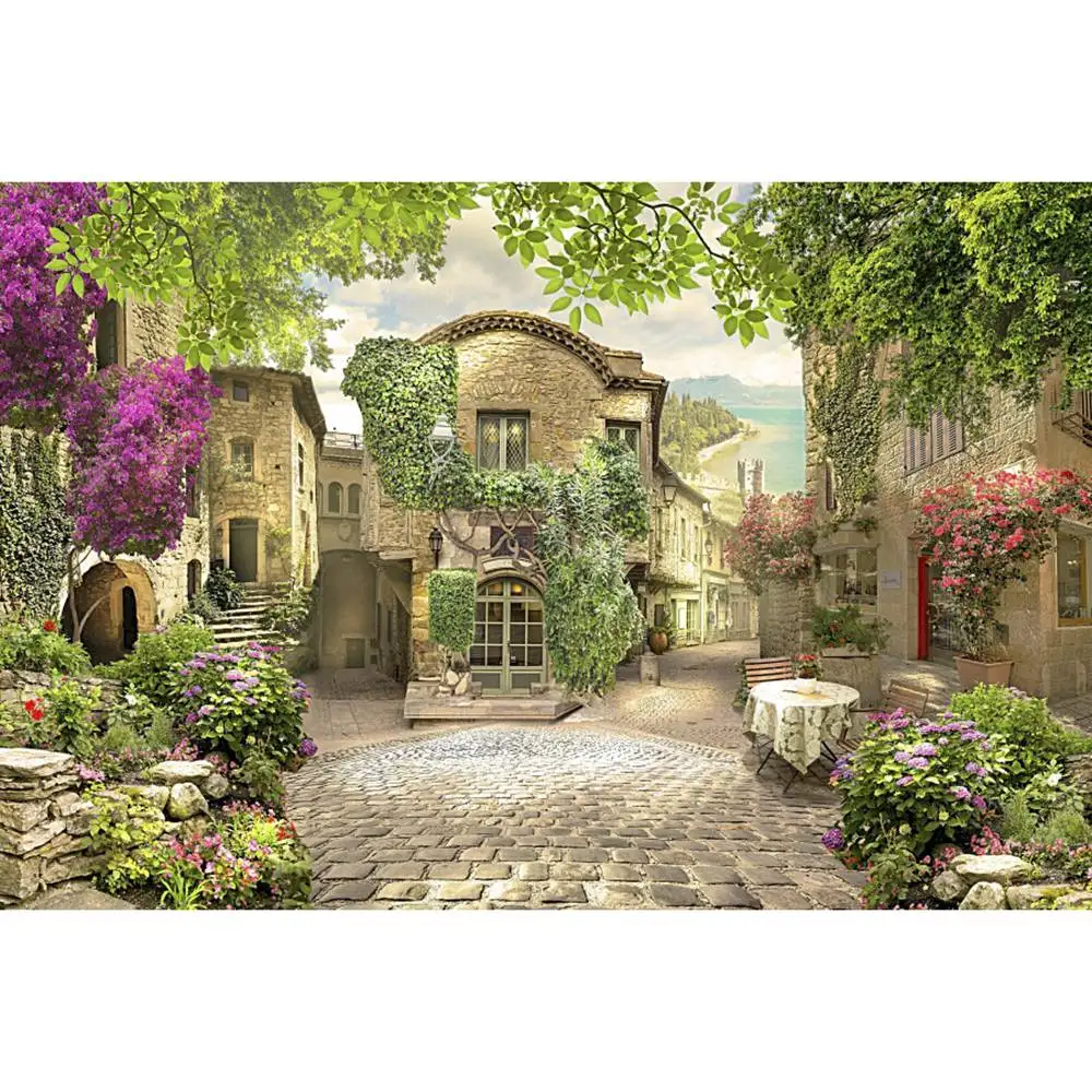 Spring Village Rural Town Backdrops Photography Floral Park Gard ...