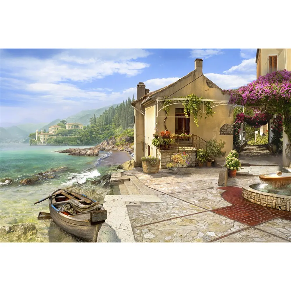 Spring Village Rural Town Backdrops Photography Floral Park Gard ...