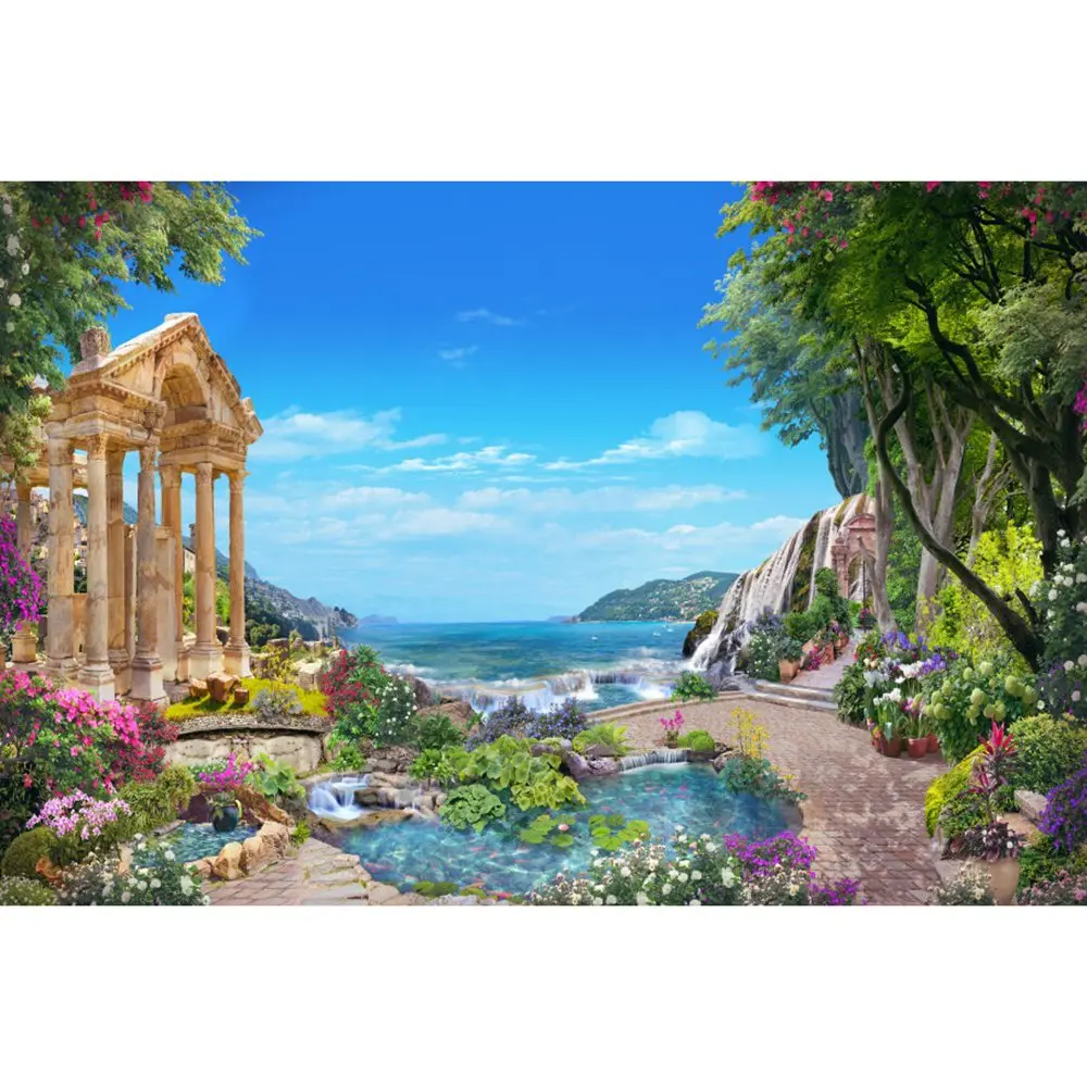 Spring Village Rural Town Backdrops Photography Floral Park Gard ...