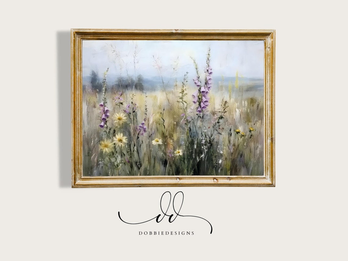 Spring Wall Art For Living Room Wildflower Painting Impressionist Art ...