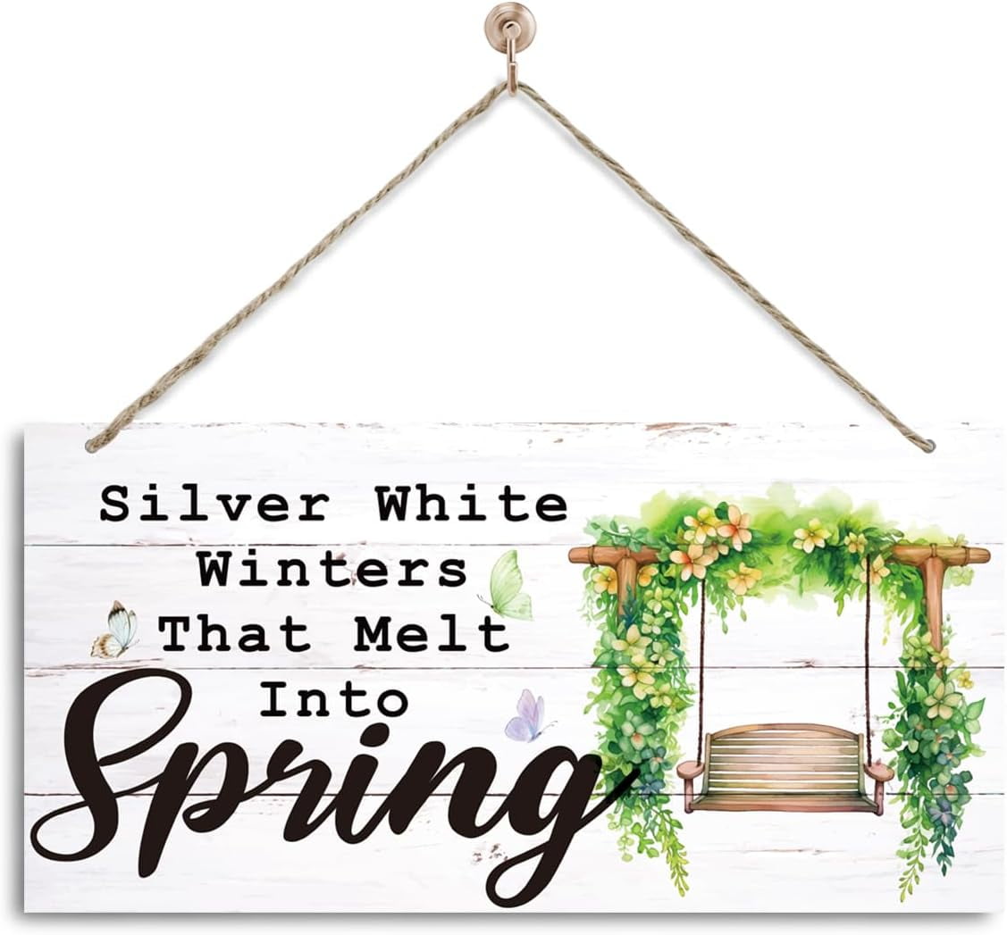 Spring Wall Decor, Decorative Wall Plaque, Rustic Wood Sign, Ready To ...