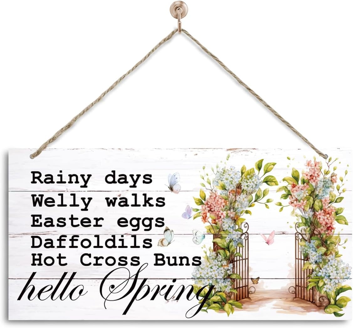 Spring Wall Decor, Decorative Wall Plaque, Spring Wish Decor, Easter ...