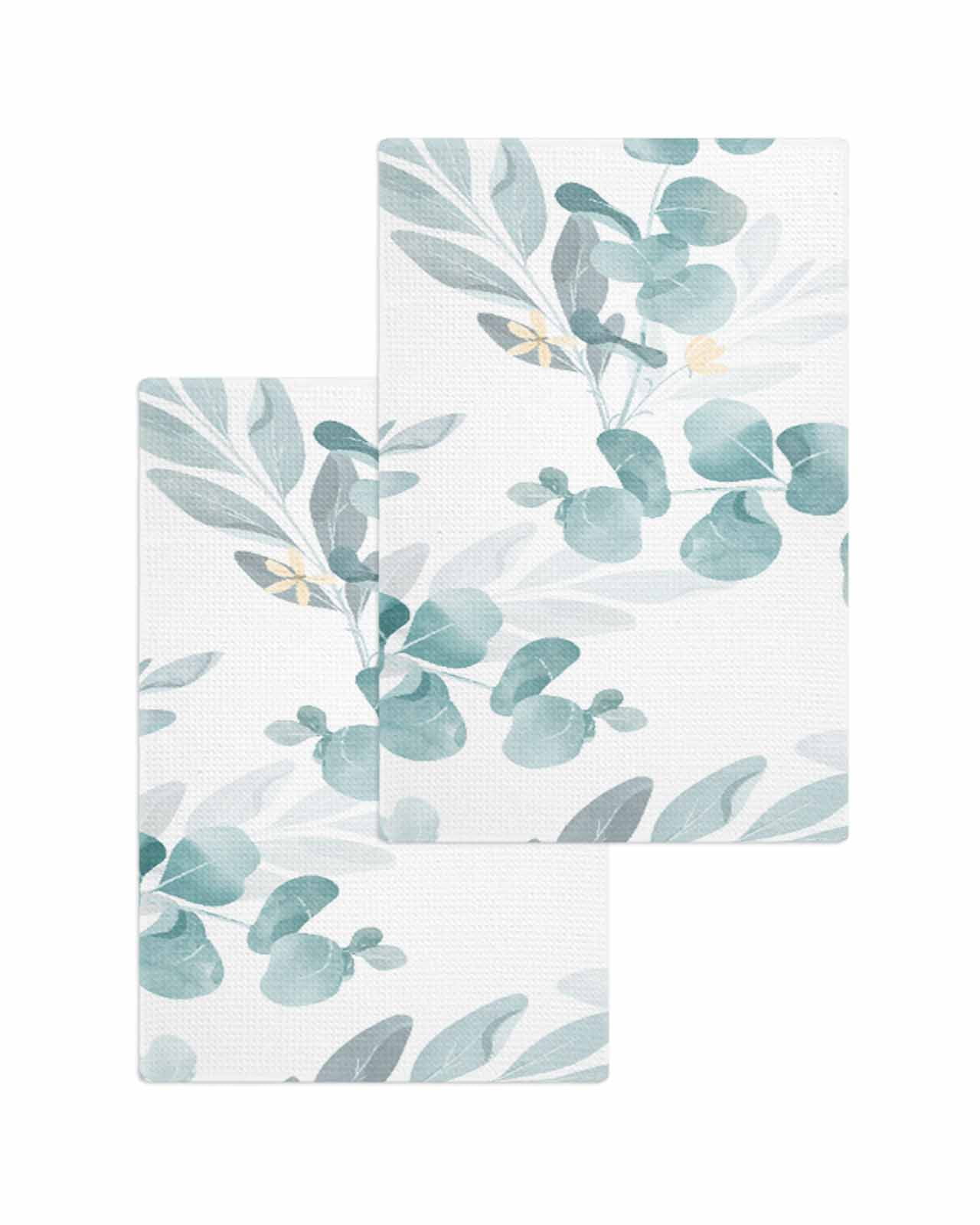 Spring Watercolor Blue Flower Farm Rural Tea Towels Absorption Walf ...