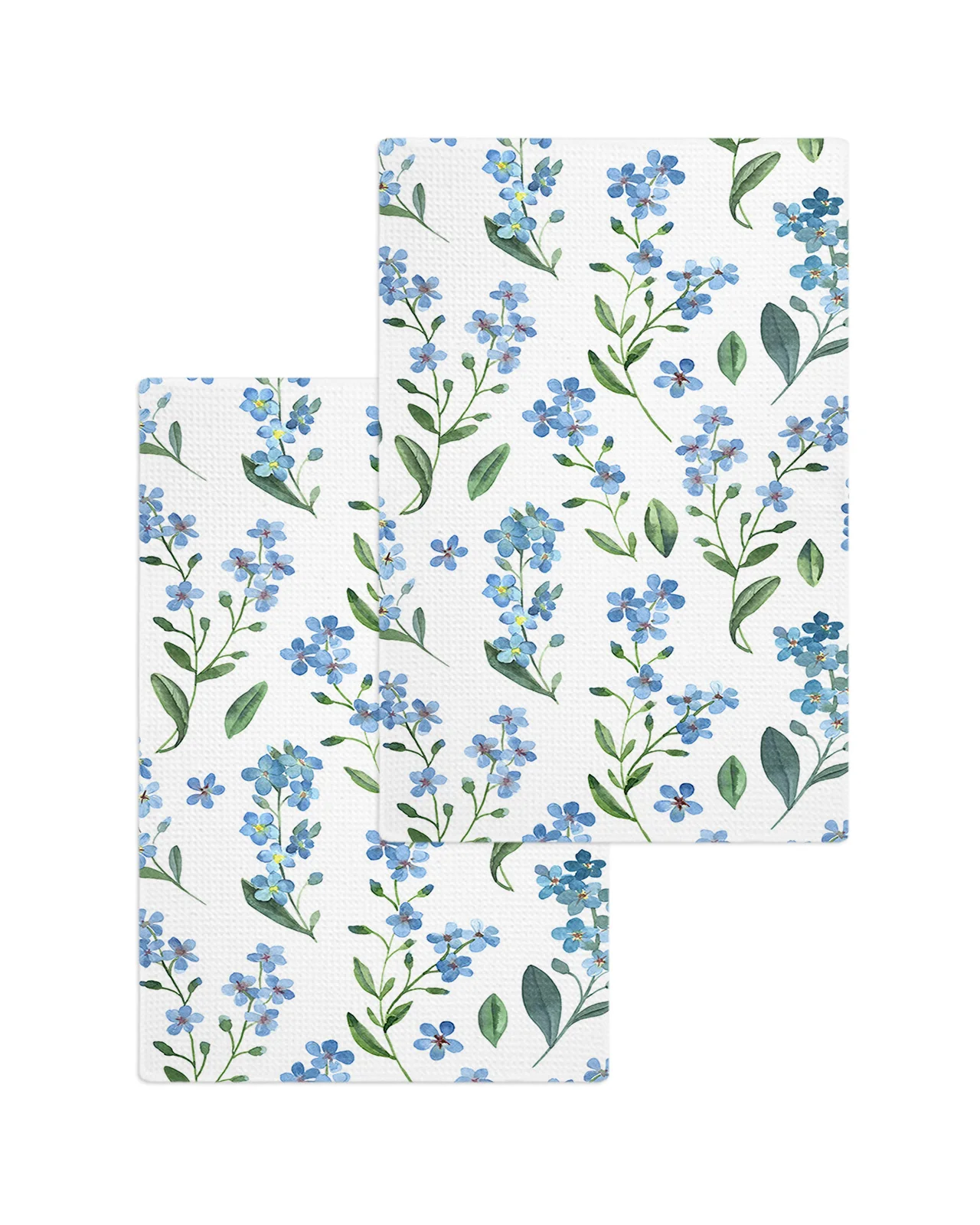 Spring Watercolor Blue Flower Farm Rural Tea Towels Absorption Walf ...