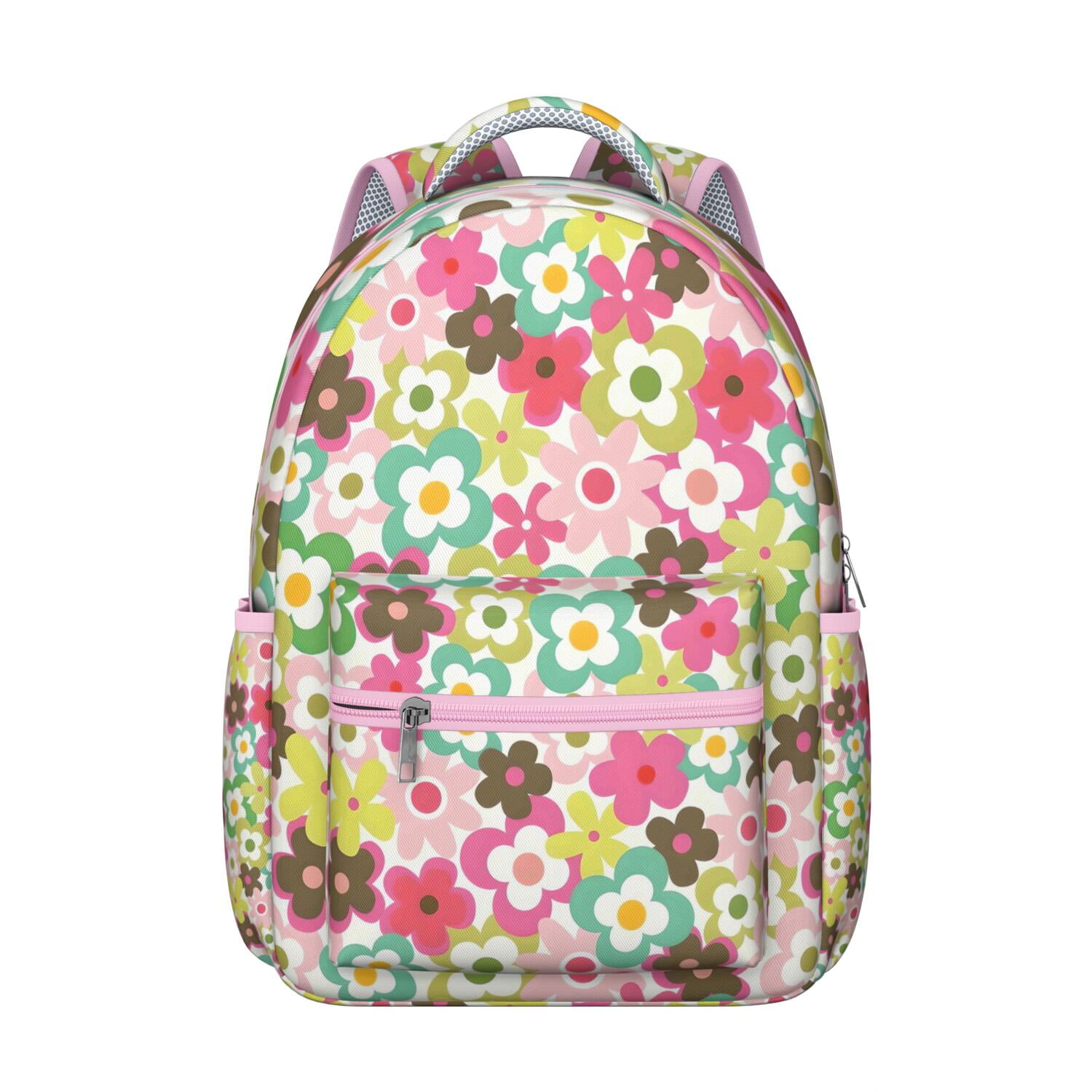 Spring Watercolor Floral Bookbag - Lightweight Stylish Daypack for ...