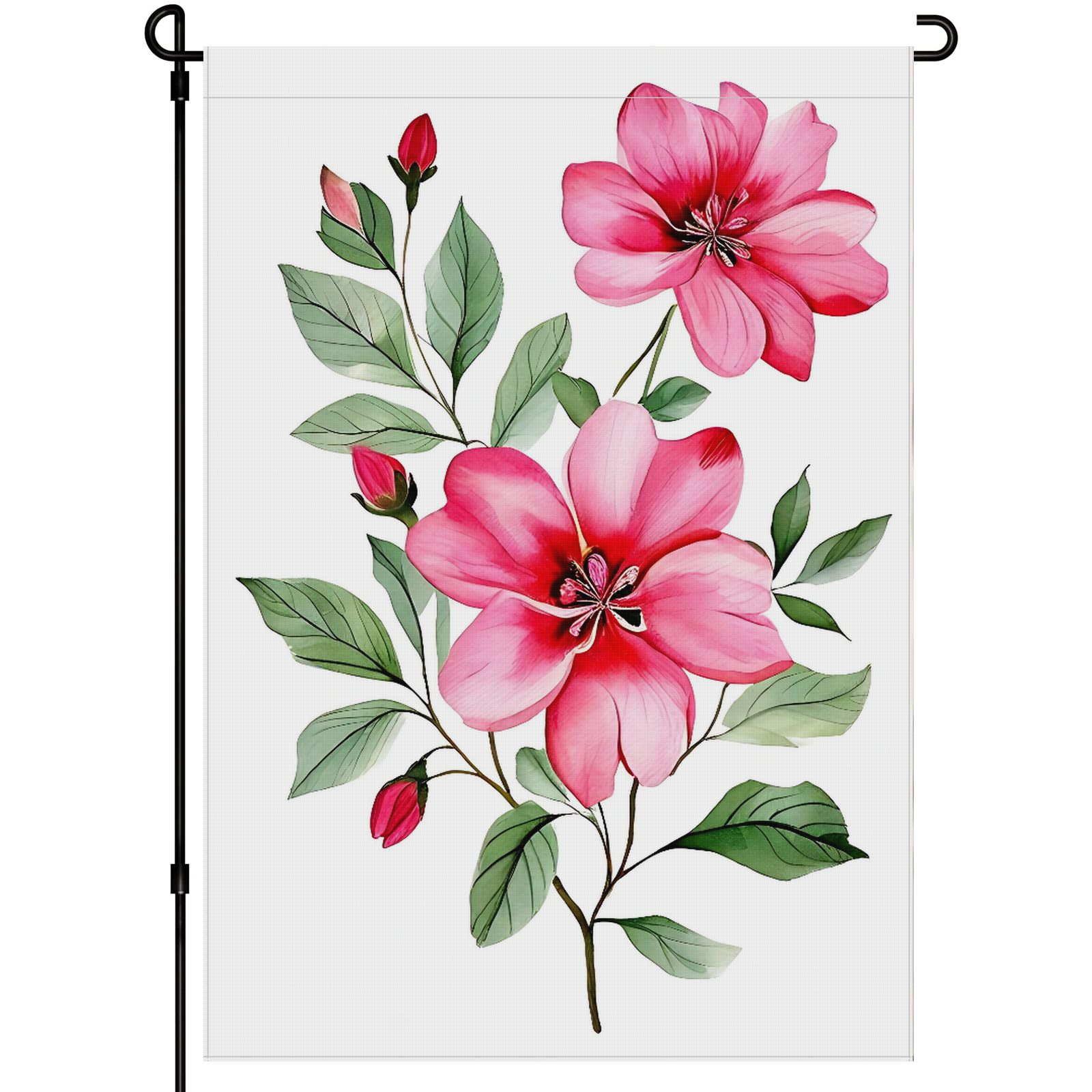 Spring Watercolor Floral Versatile Porch Flag Double Side Colorful ...
