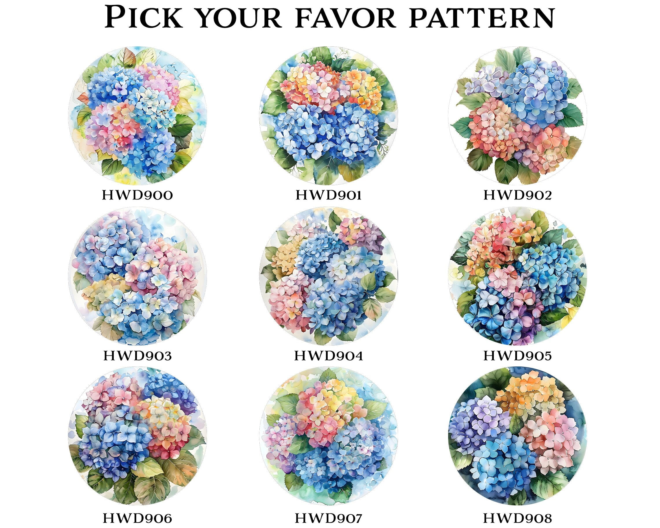 Spring Watercolor Hydrangea Accent Table | Farmhouse Style Round End ...