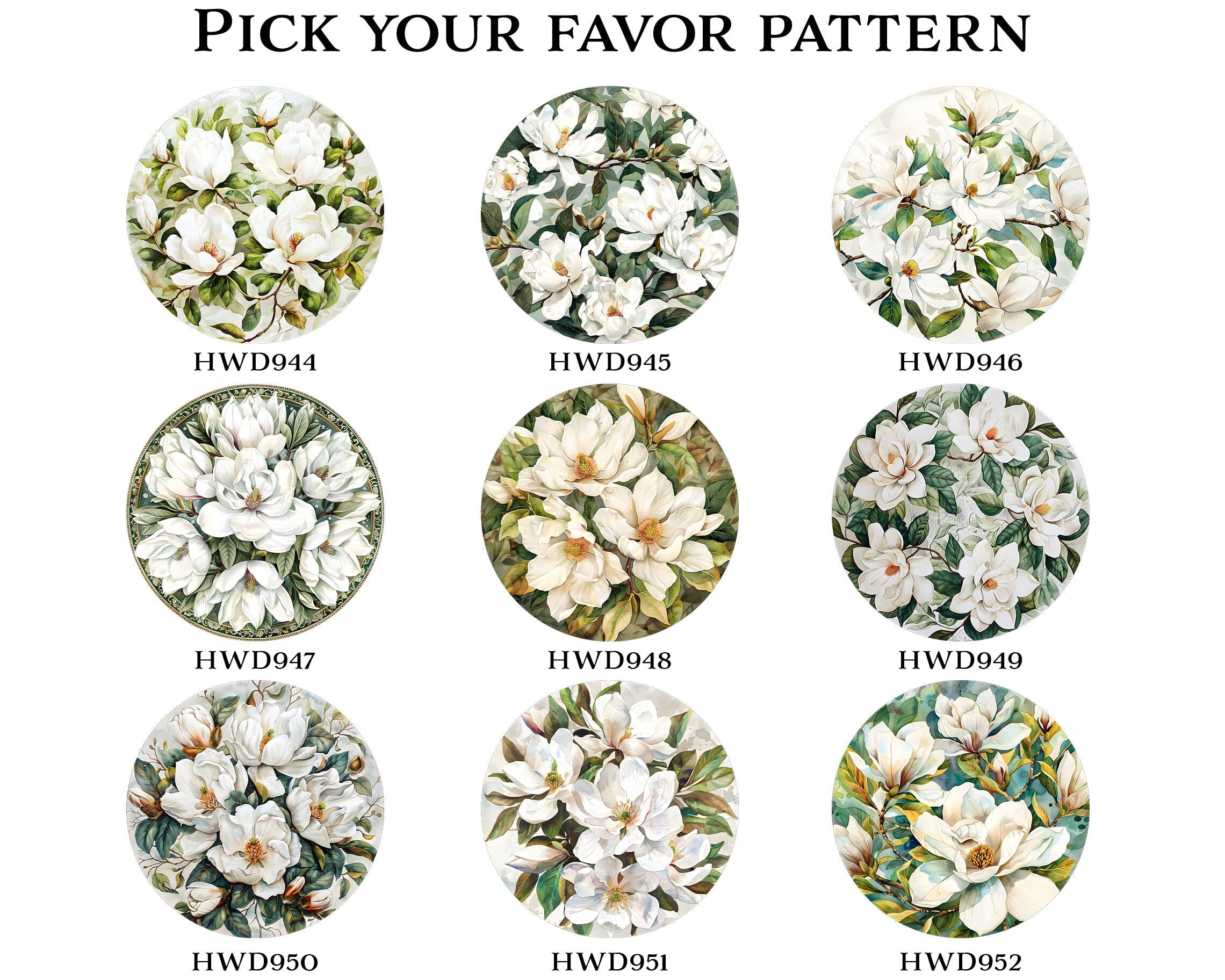 Spring Watercolor Magnolia Accent Table | Farmhouse Style Round End ...