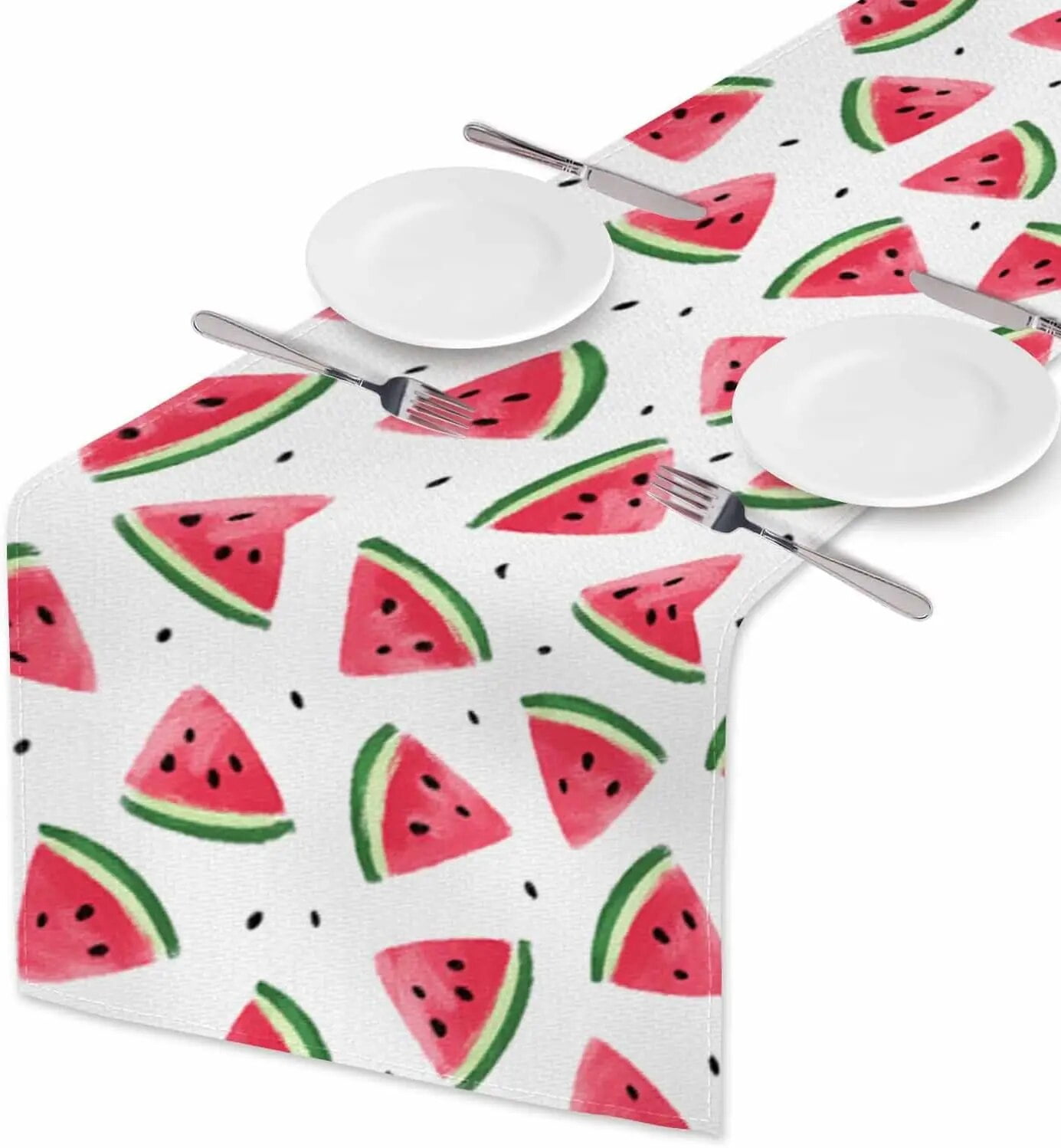 Spring Watercolor Yellow Sunflowers Linen Table Runner Dresser Scarf ...