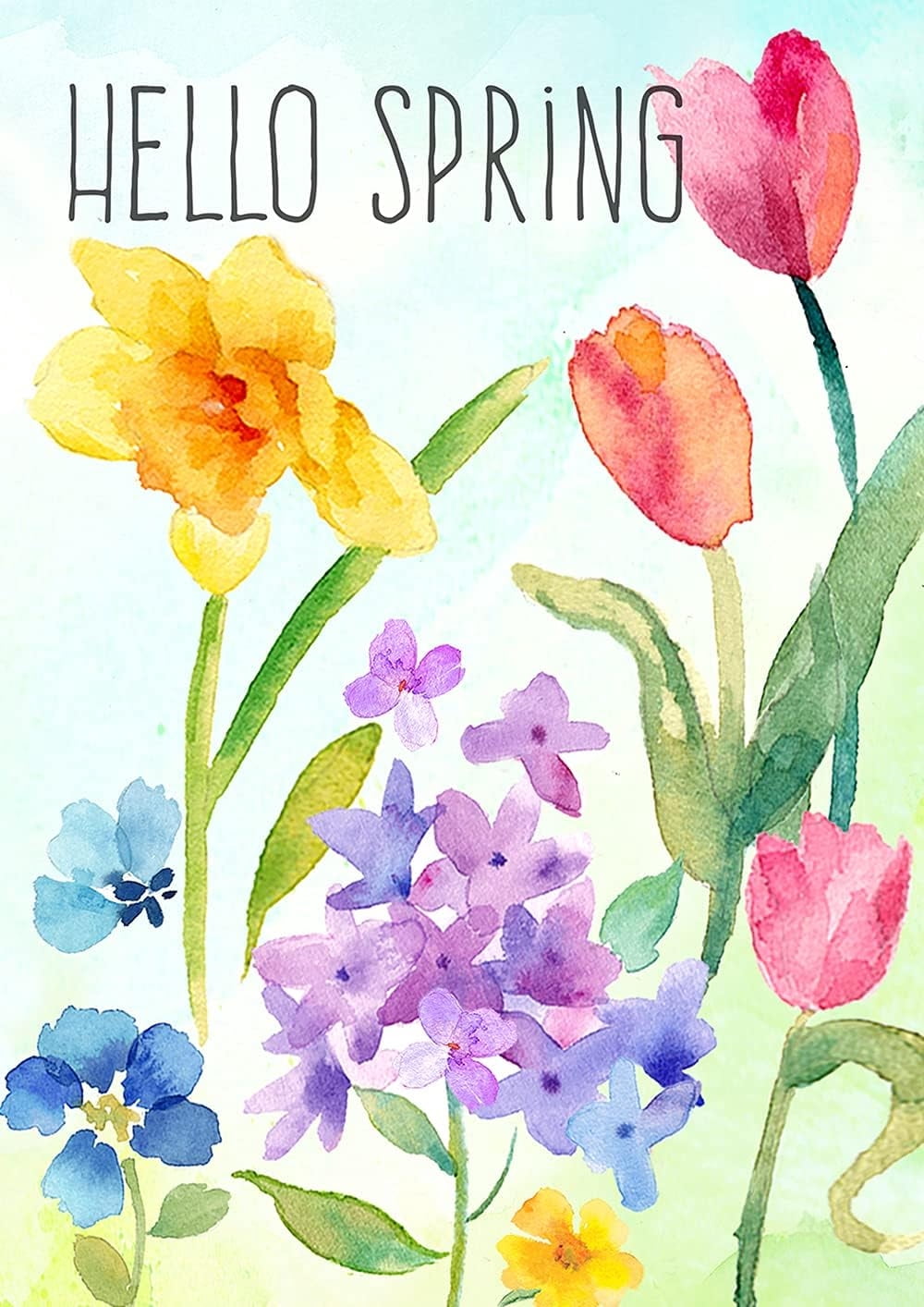 Spring Watercolors Spring Flag 12x18 Inch Double Sided Spring Garden ...