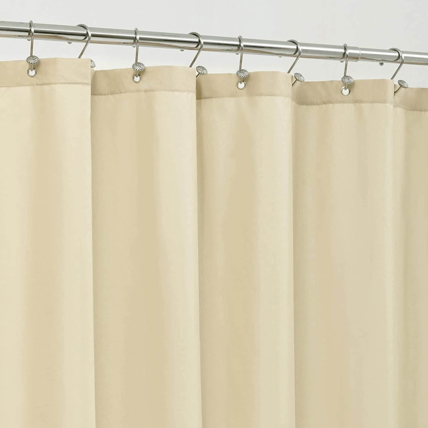 Spring Waterproof Fabric Shower Curtain Liner, Soft Lightweight Long ...