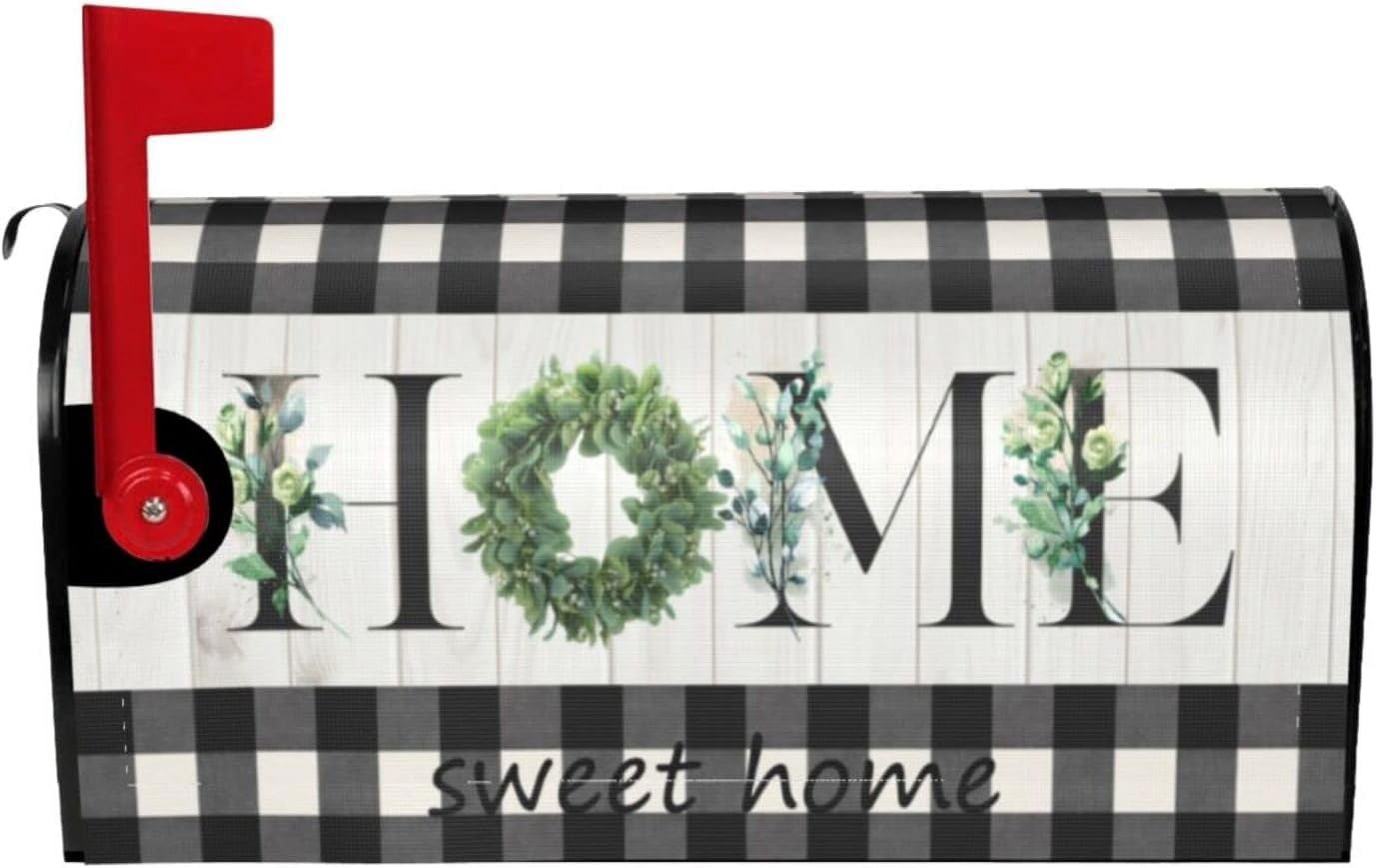 Spring Welcome Mailbox Cover Magnetic 21"x18" Farmhouse Wreath Design ...