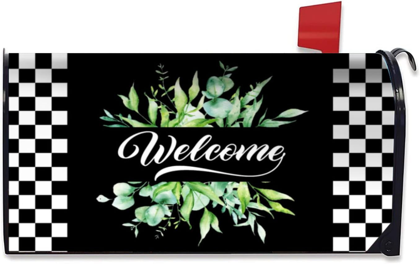 Spring Welcome Mailbox Cover Magnetic Standard Size 18" X 21" Sage ...