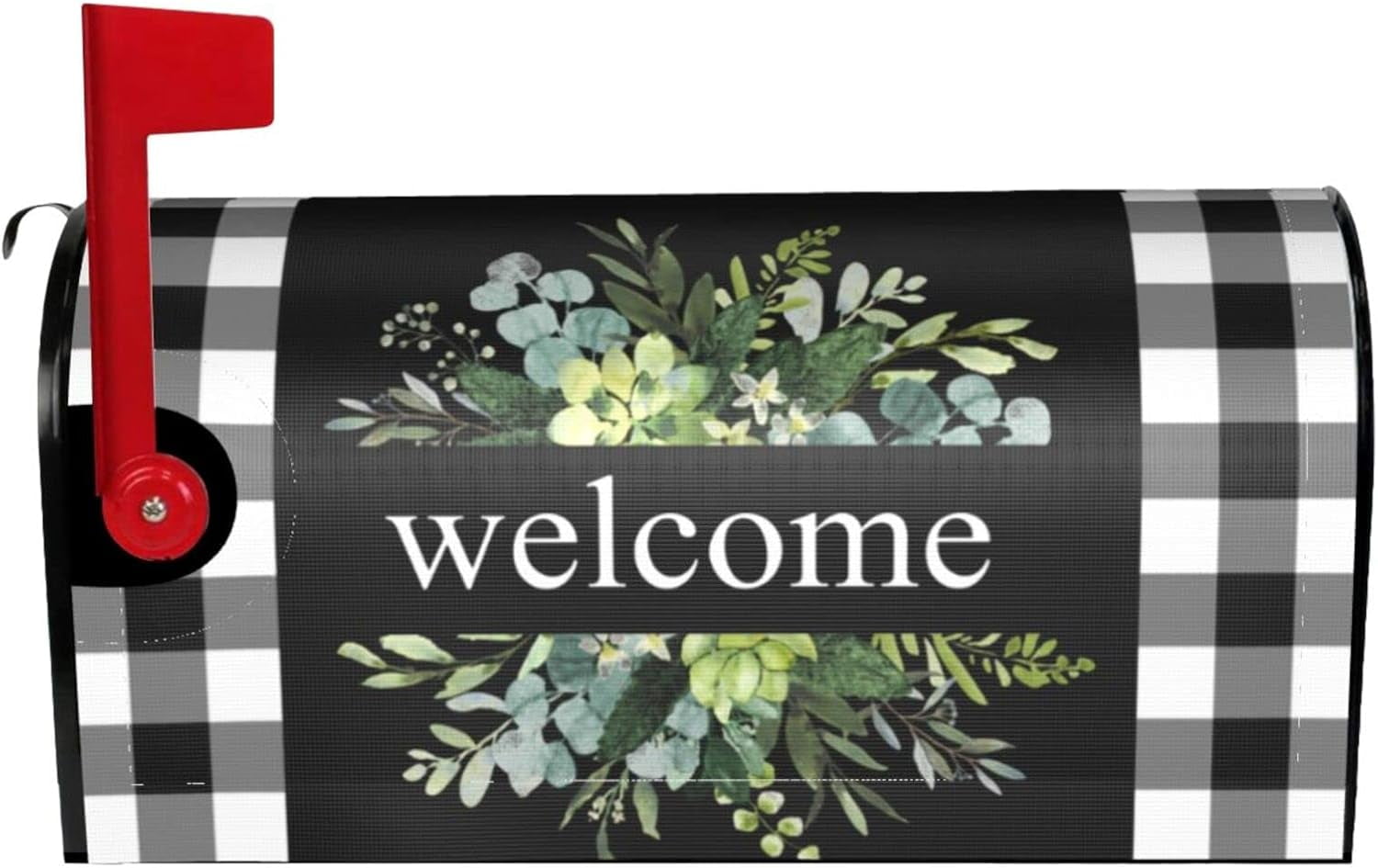 Spring Welcome Mailbox Covers Magnetic 21"x19" Farmhouse Wreath Design ...