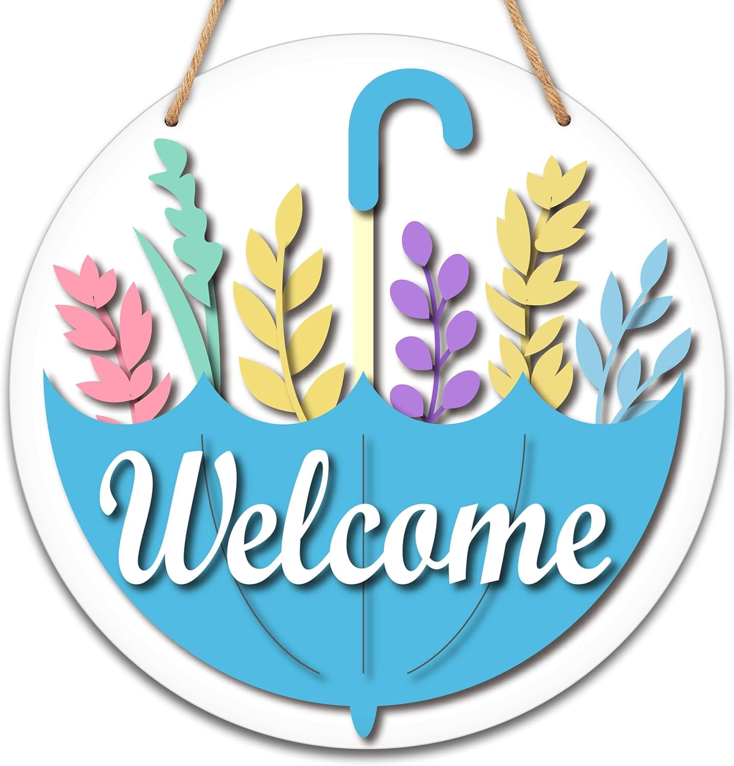 Spring Welcome Sign for Front Door Decor - 10" Hello Spring Wall ...